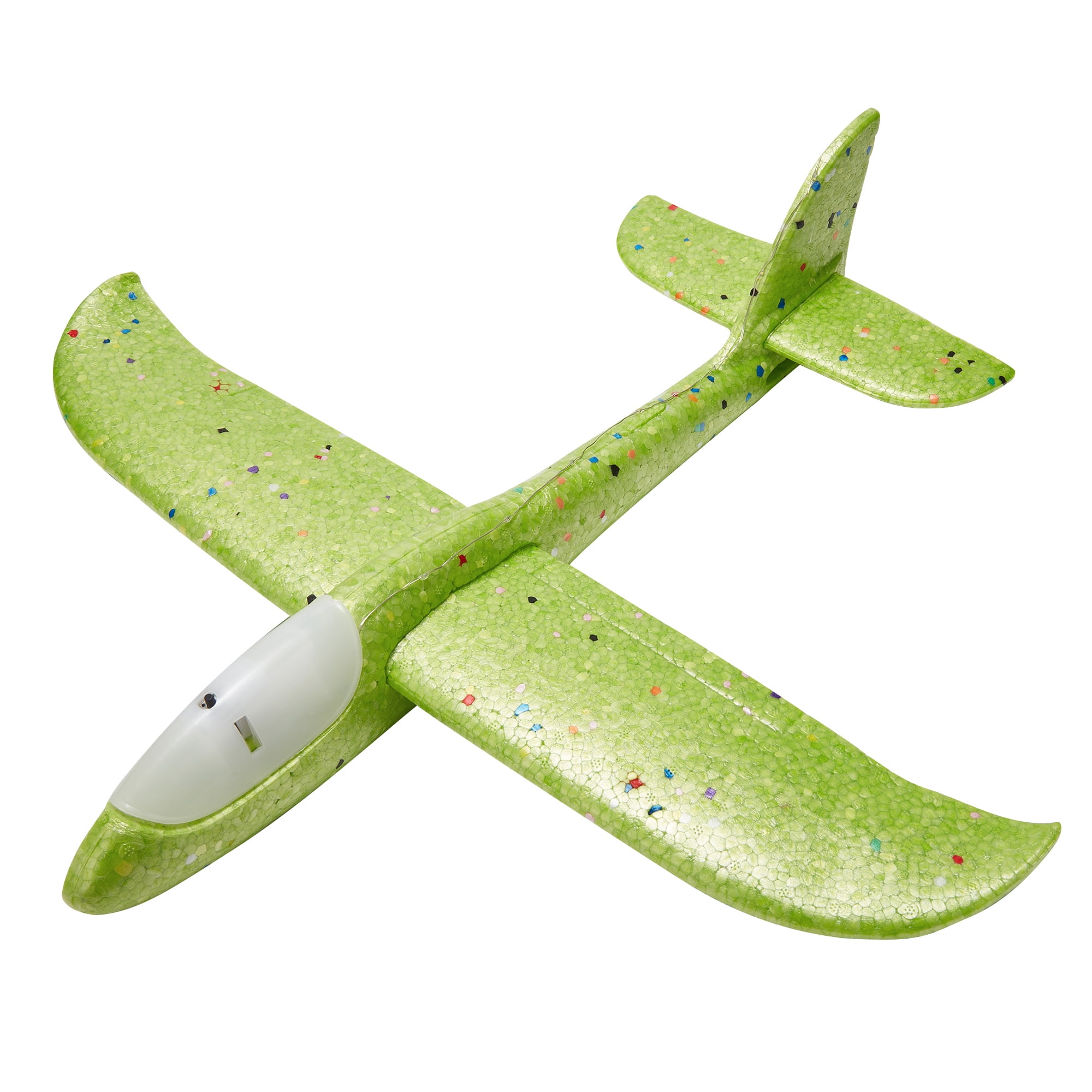 SHCKE Foam Glider Toys with LED Light 18.8" Large Throwing Foam Plane 2 ...