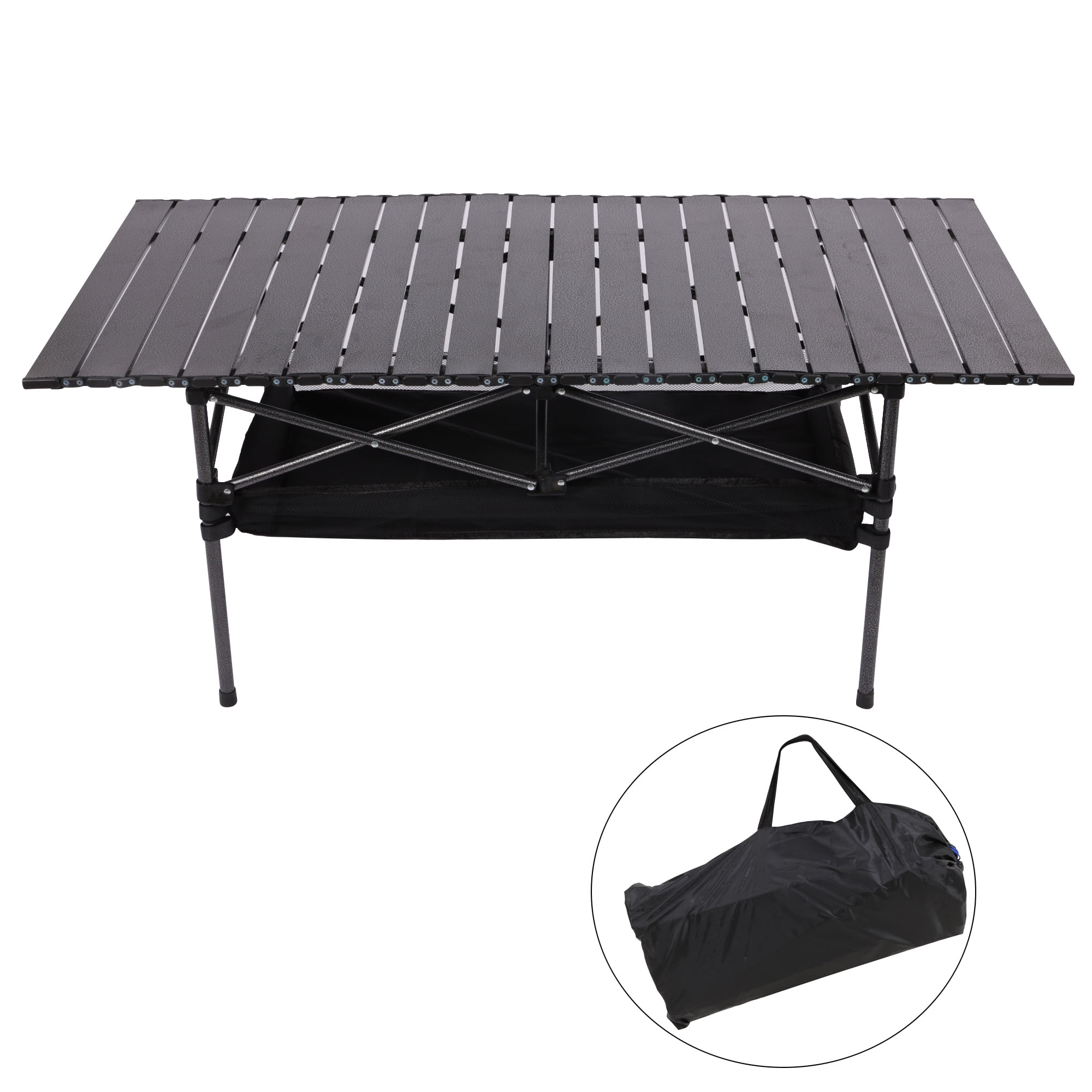 SHCKE Foldable Camping Table Roll Up Portable Camping Table Portable ...