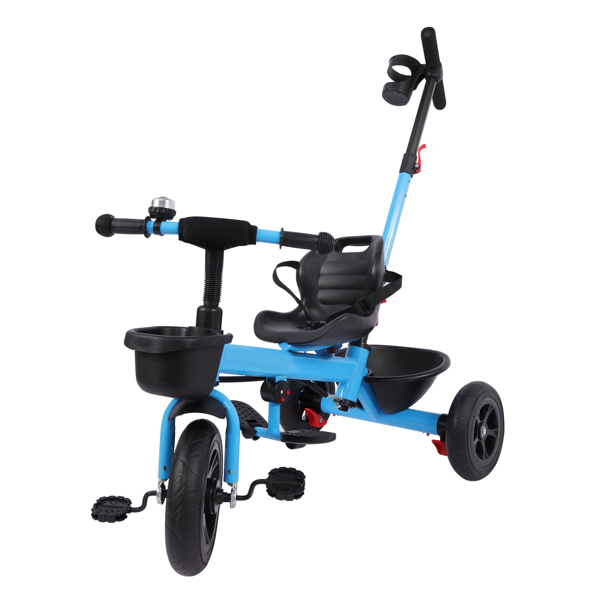 SHCKE Kids Tricycle, 2 in 1 Stroll Trike with Adjustable Push Handle ...
