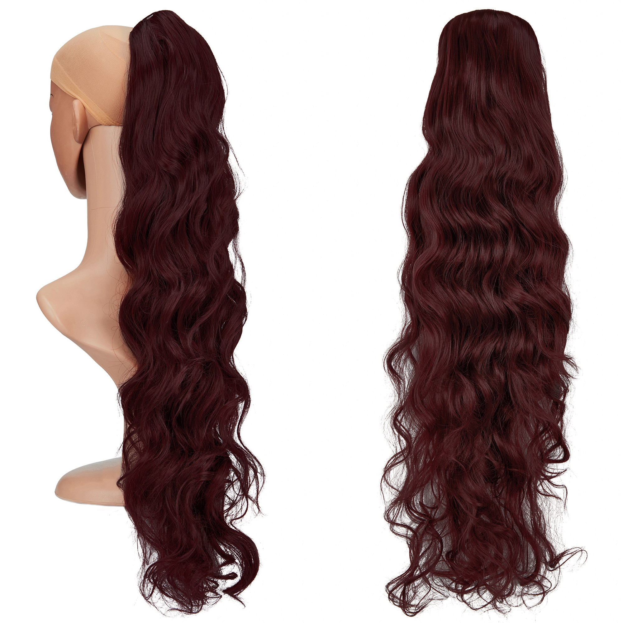 SHCKE Long Curly Ponytail Hair Extension 24” Drawstring Ponytail Comb ...