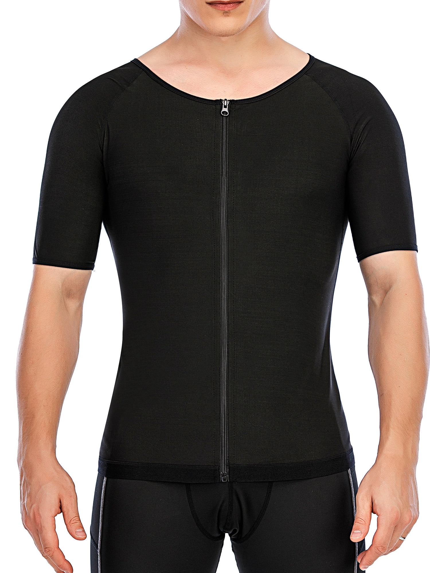SHCKE Men's Body Zipper Shaper Slimming Shirt Tummy Vest Thermal ...