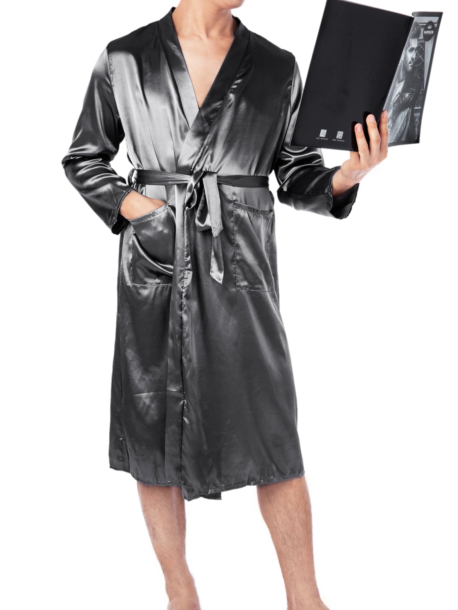 SHCKE Mens Robe Plush Robes for Men Long Comfortable Bathrobe Big and ...