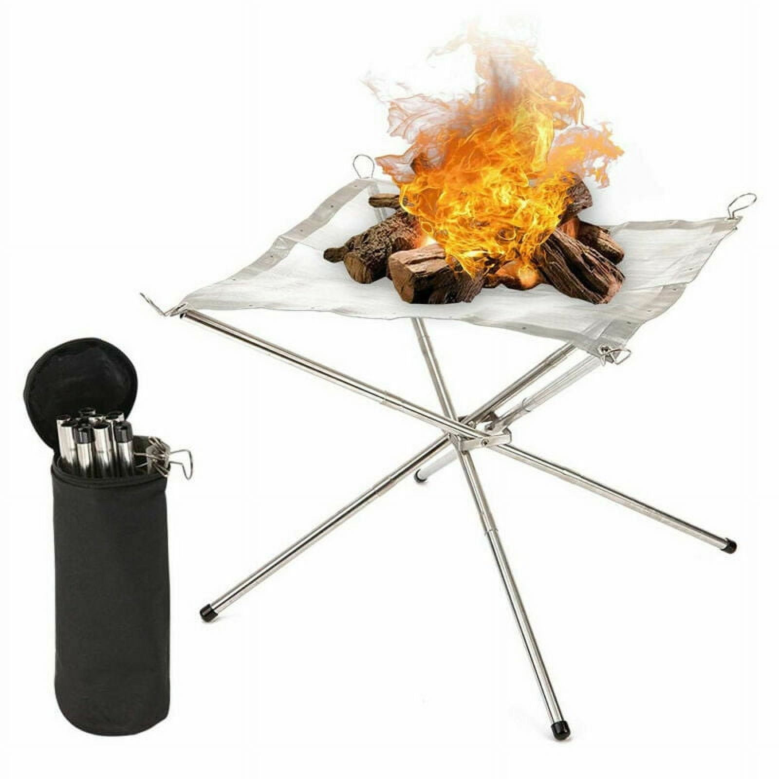 SHCKE Portable Outdoor Fire Pit 16.5 Inch - Camping Fire Pit Foldable ...