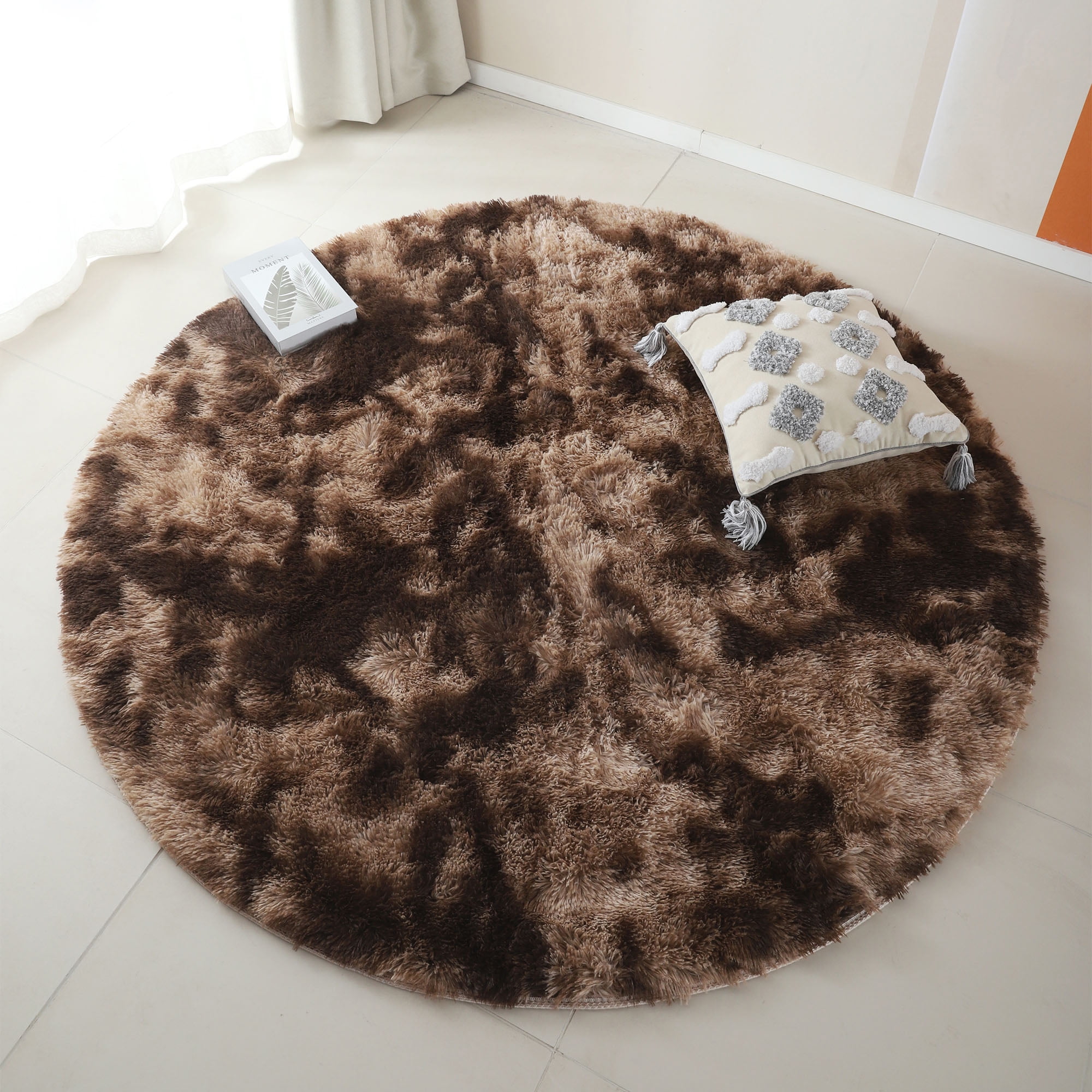 SHCKE Round Fluffy Soft Area Rugs Plush Shaggy Carpet Cute Circle Rug ...