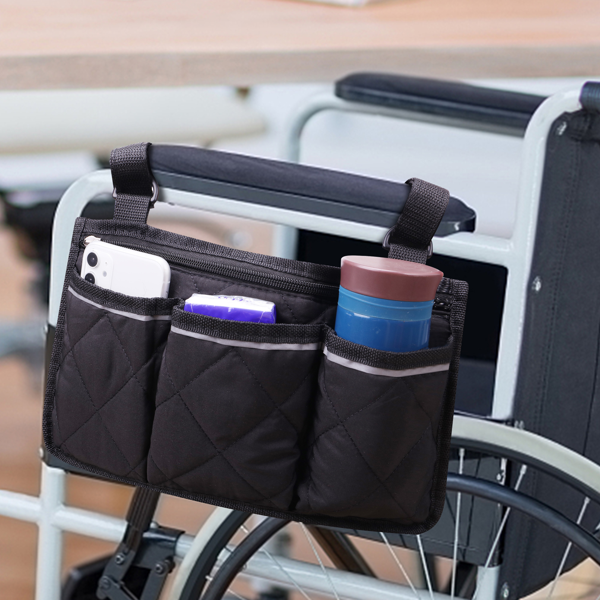 SHCKE Wheelchair Side Bag Electric Wheelchair Armrest Bags Rollator Bag ...