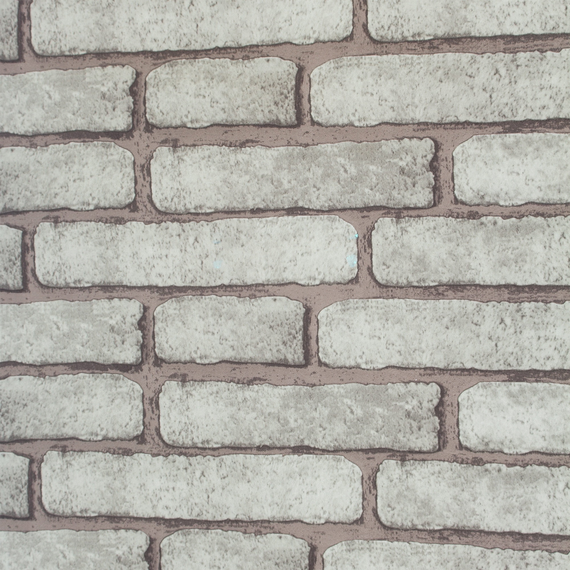 SHCKE White/Gray Brick Wallpaper Removable Faux Brick Paper For TV ...