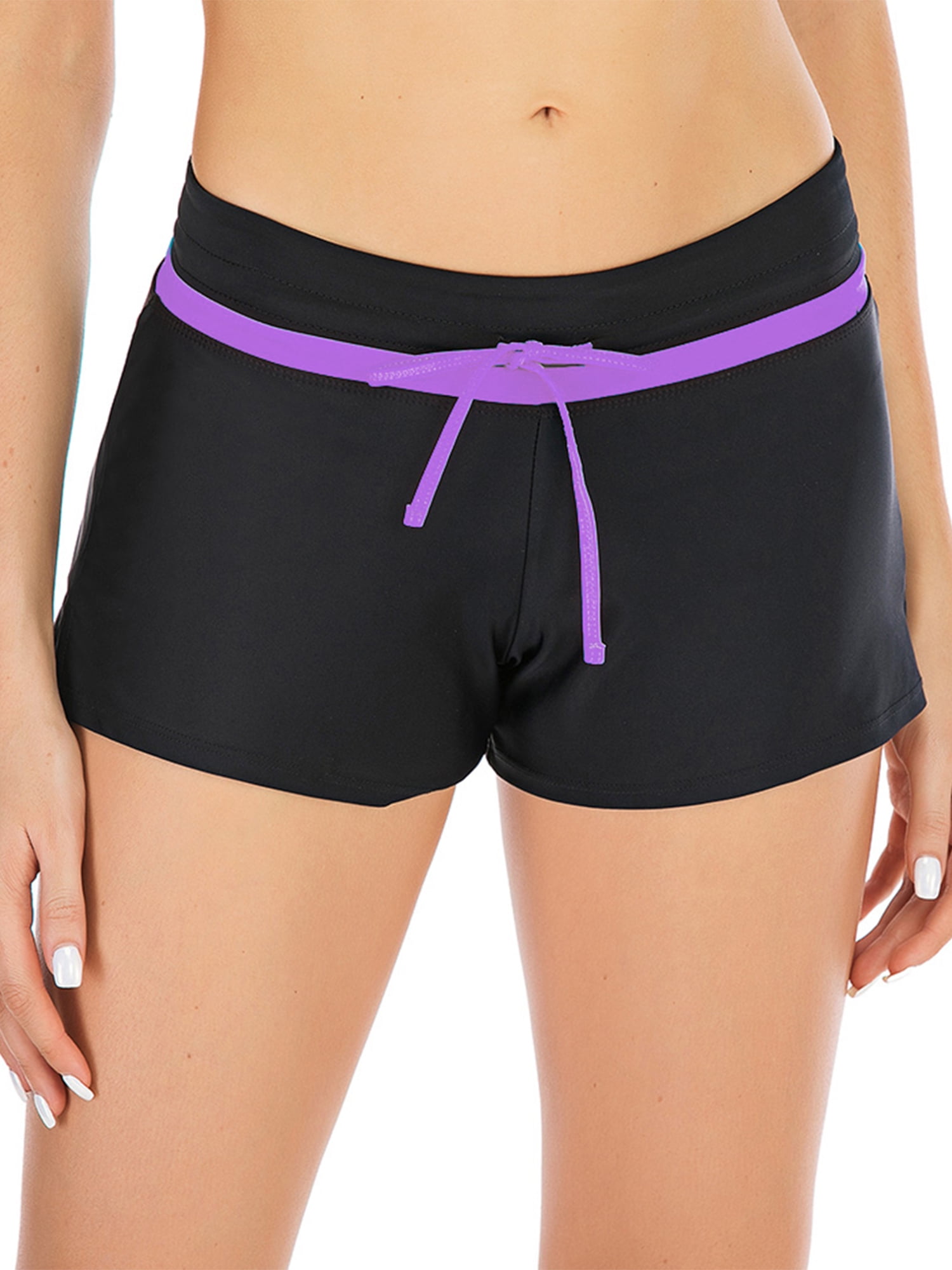 SHCKE Women Adjustable Side Split Swim Shorts Tummy Control Swimwear ...
