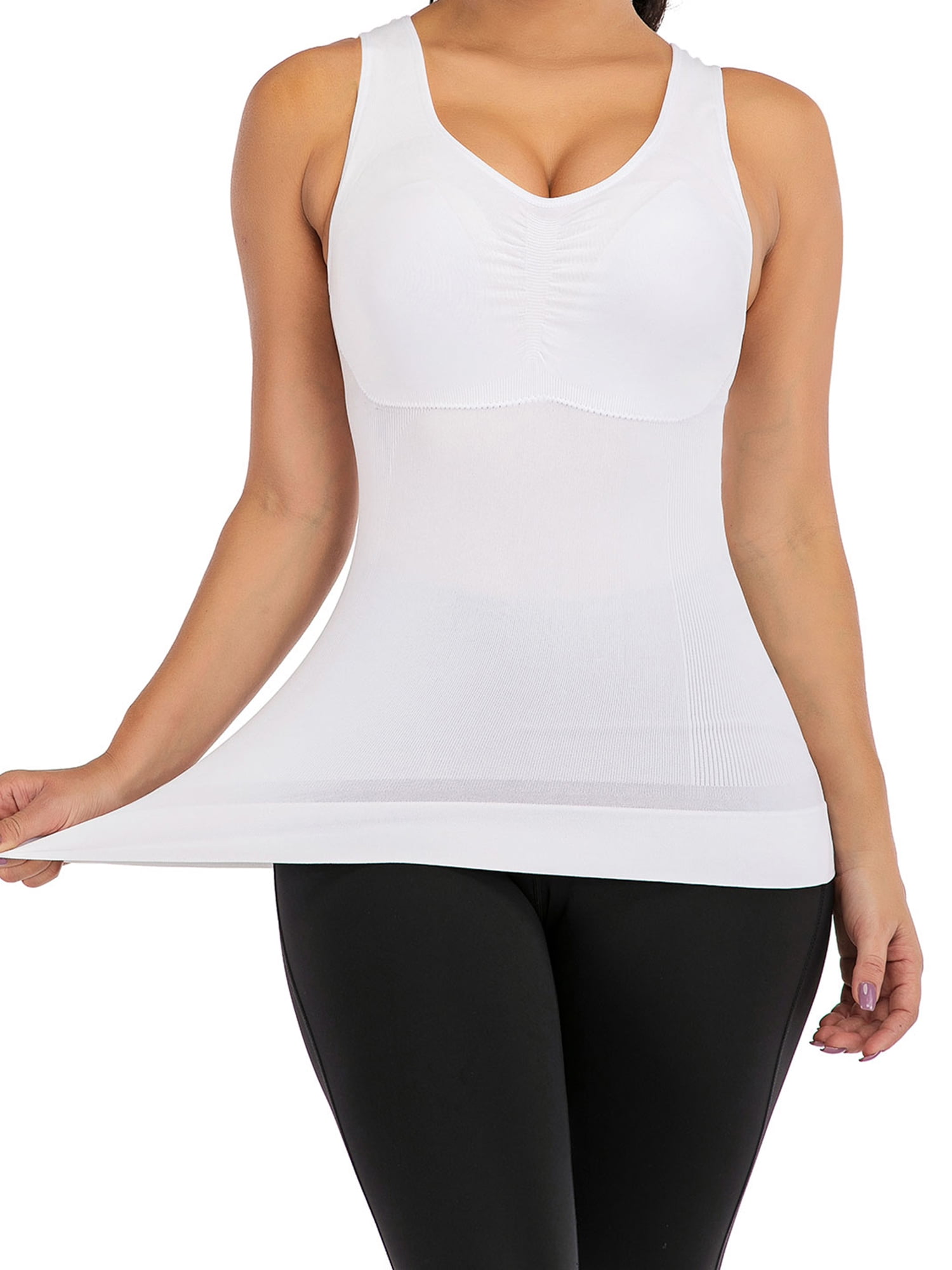 SHCKE Women Tummy Control Camisole Shapewear with Built in Bra Body ...