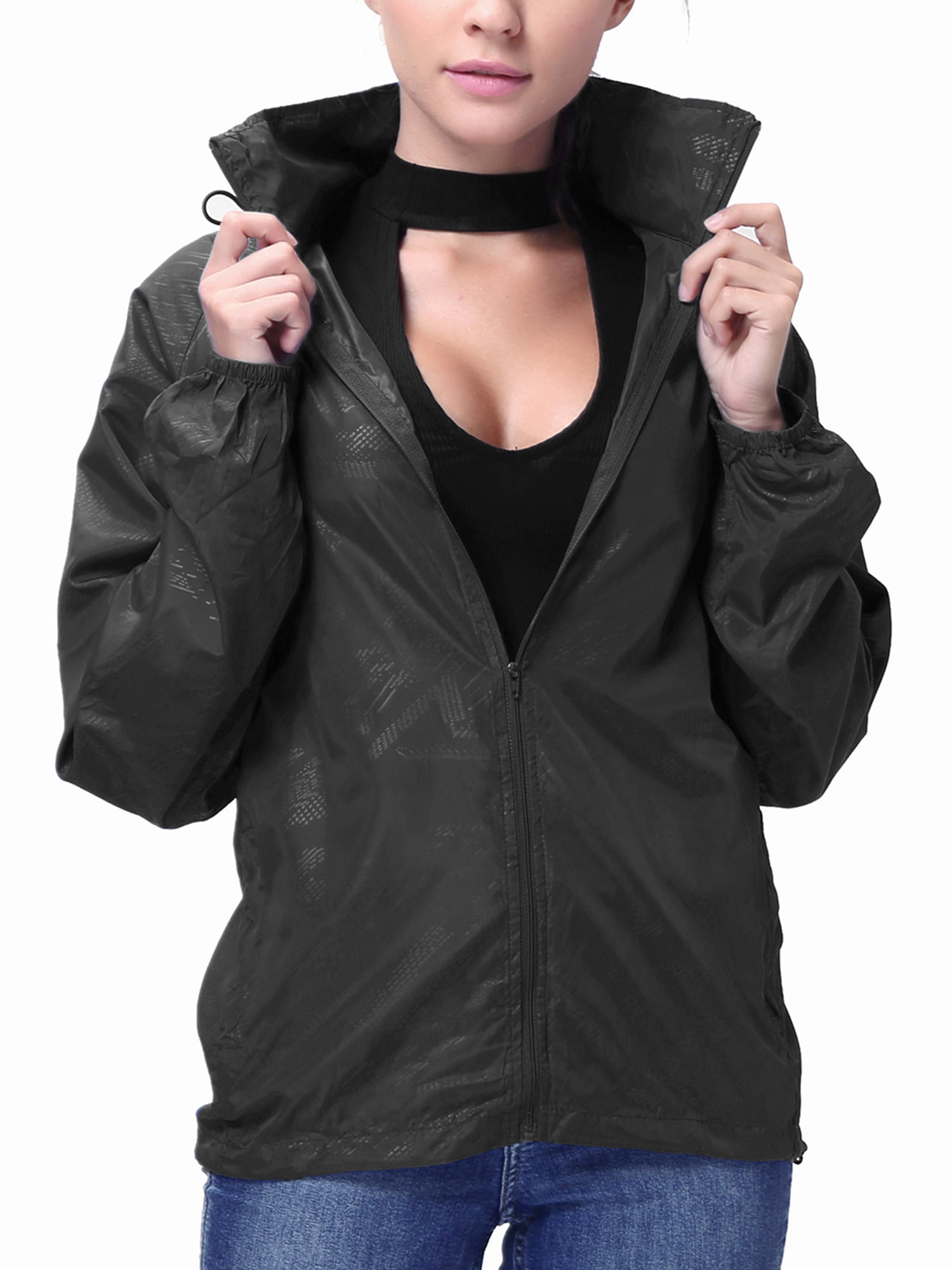 SHCKE Womens / Mens Windbreaker Jacket Lightweight Packable Hoodie ...