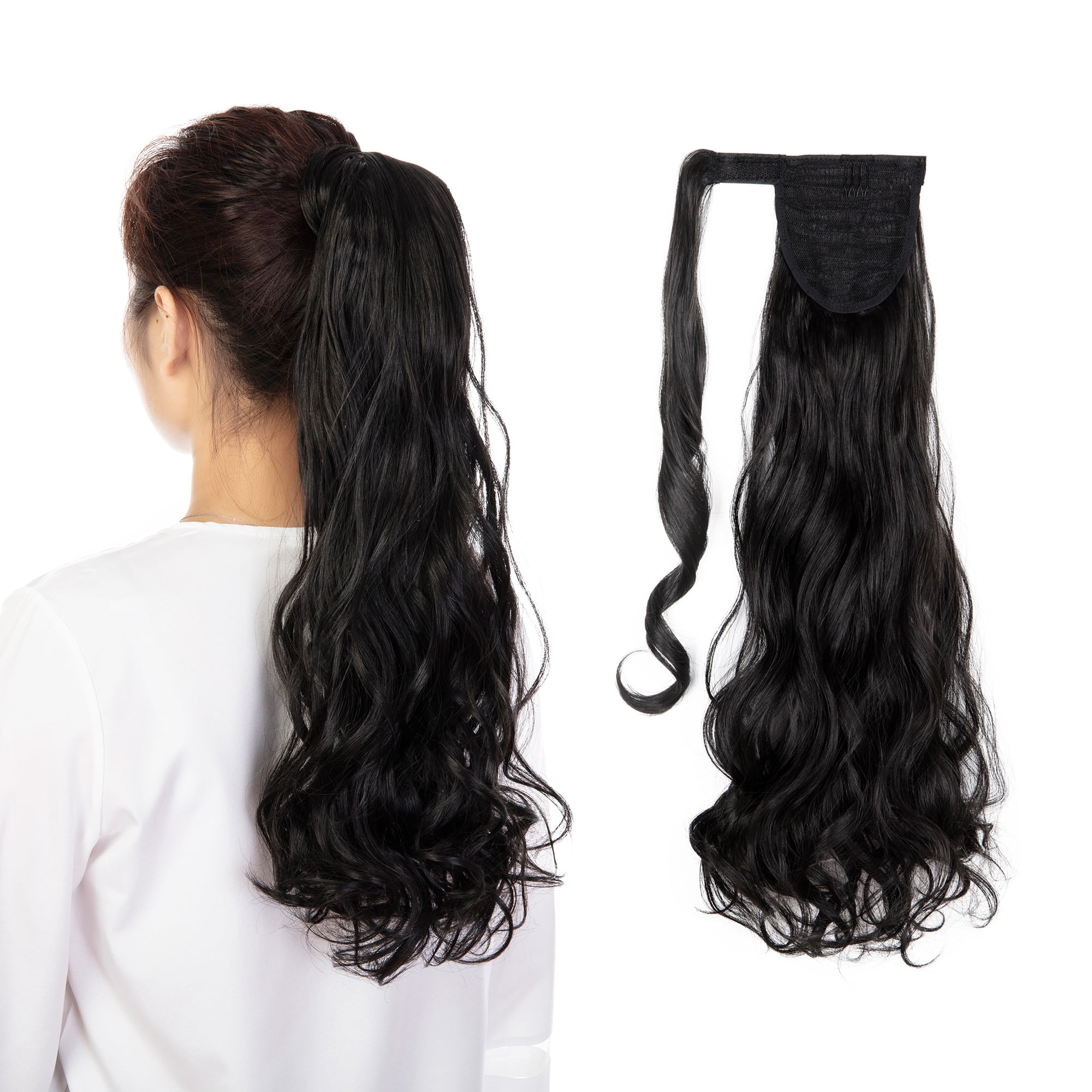 SHCKE Wrap Around Long Hair Extension for Women 20" 22" Straight Wavy ...