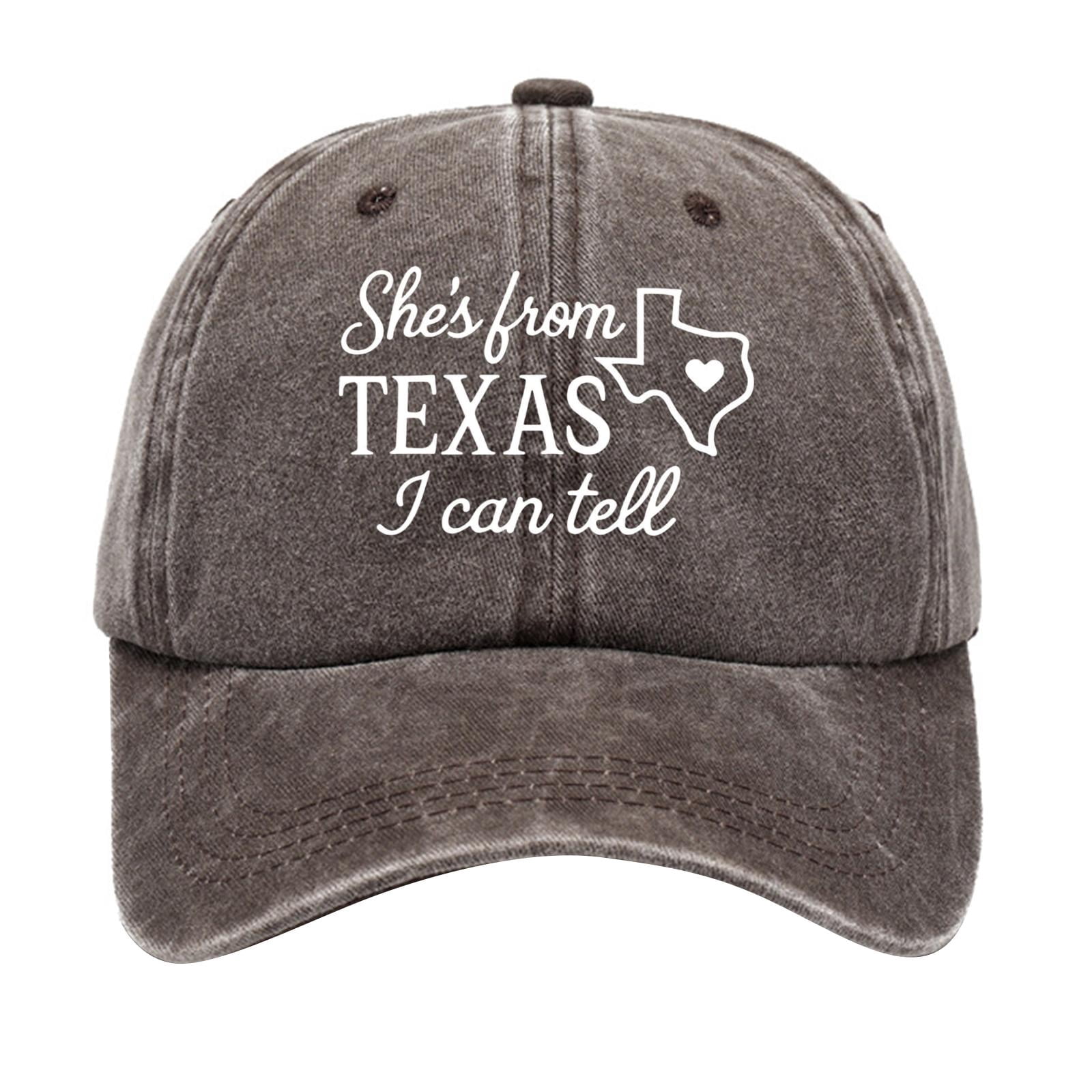 SHE'S FROM TEXAS I CAN TELL Baseball Hat Unisex Washed Distressed ...