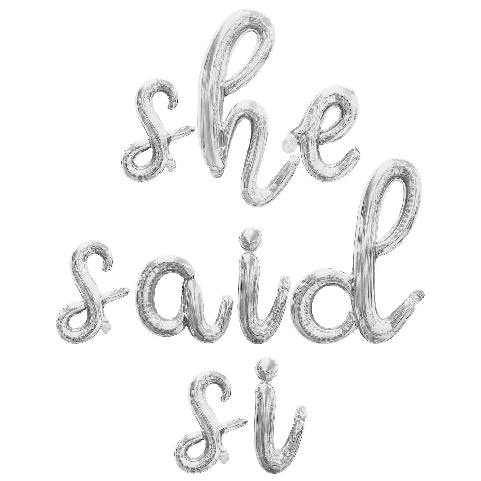 SHE SAID SI Cursive Script Letter Balloon Banner - Bachelorette Party ...