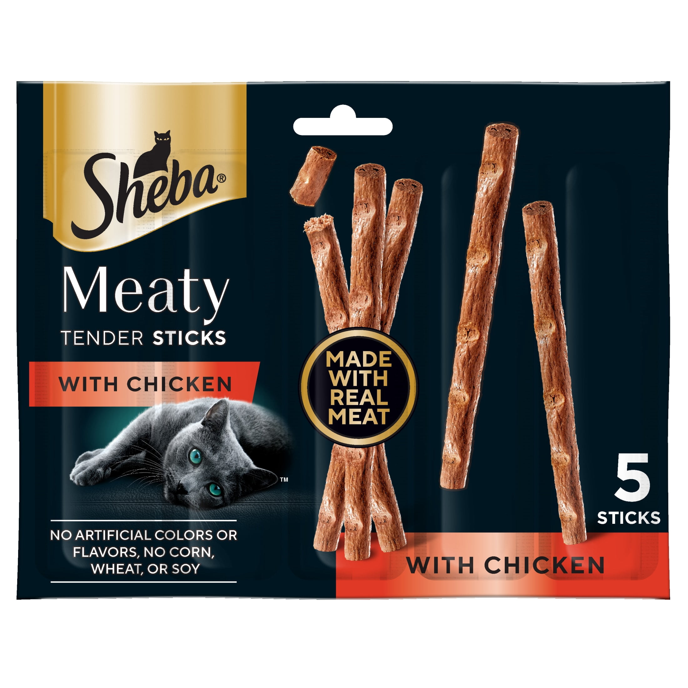 SHEBA Meaty Tender Sticks Chicken Flavor Cat Treats, 0.7 Oz Pouch Pack ...