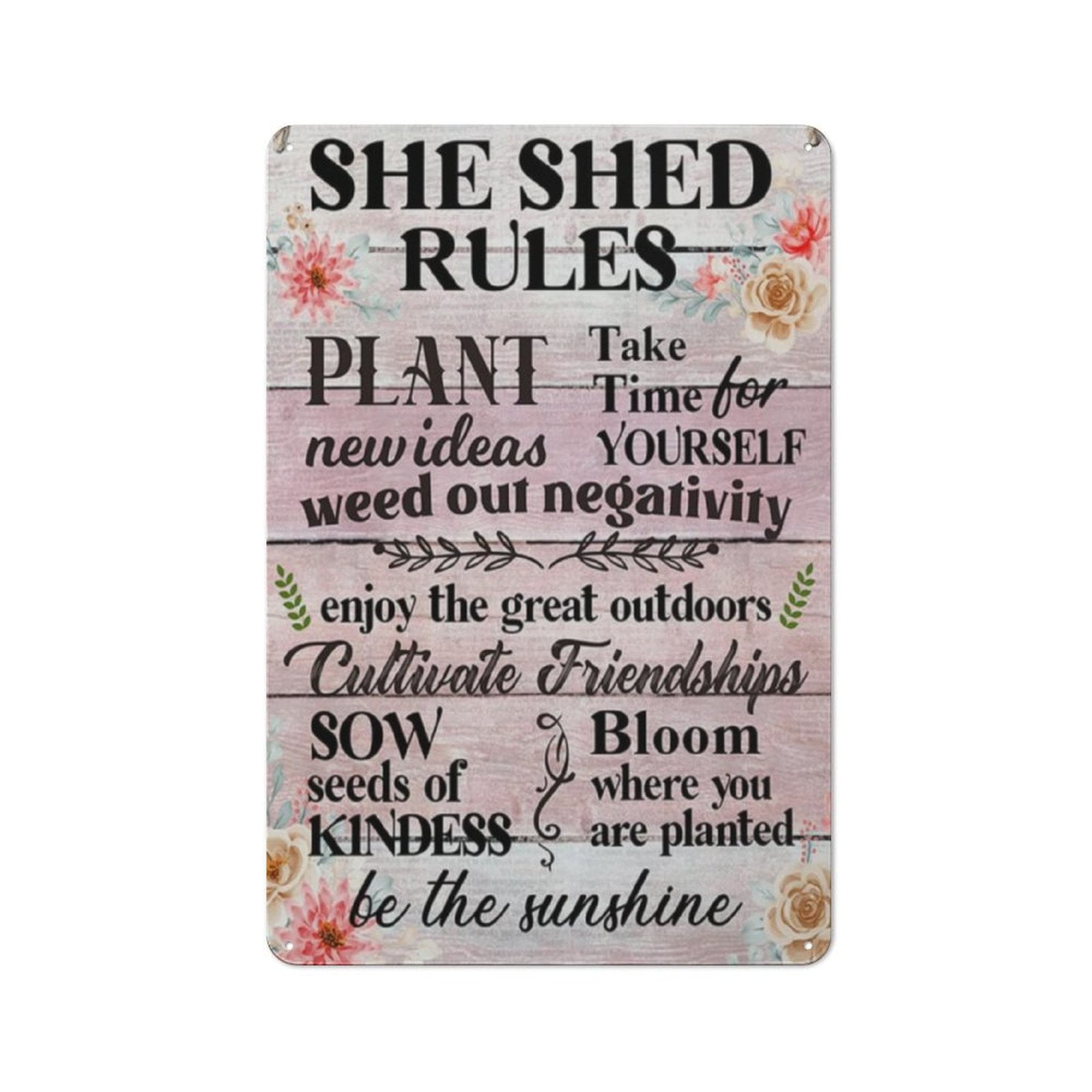 SHE SHED RULES Decorative Metal Sign – A delightful set of rules for a ...