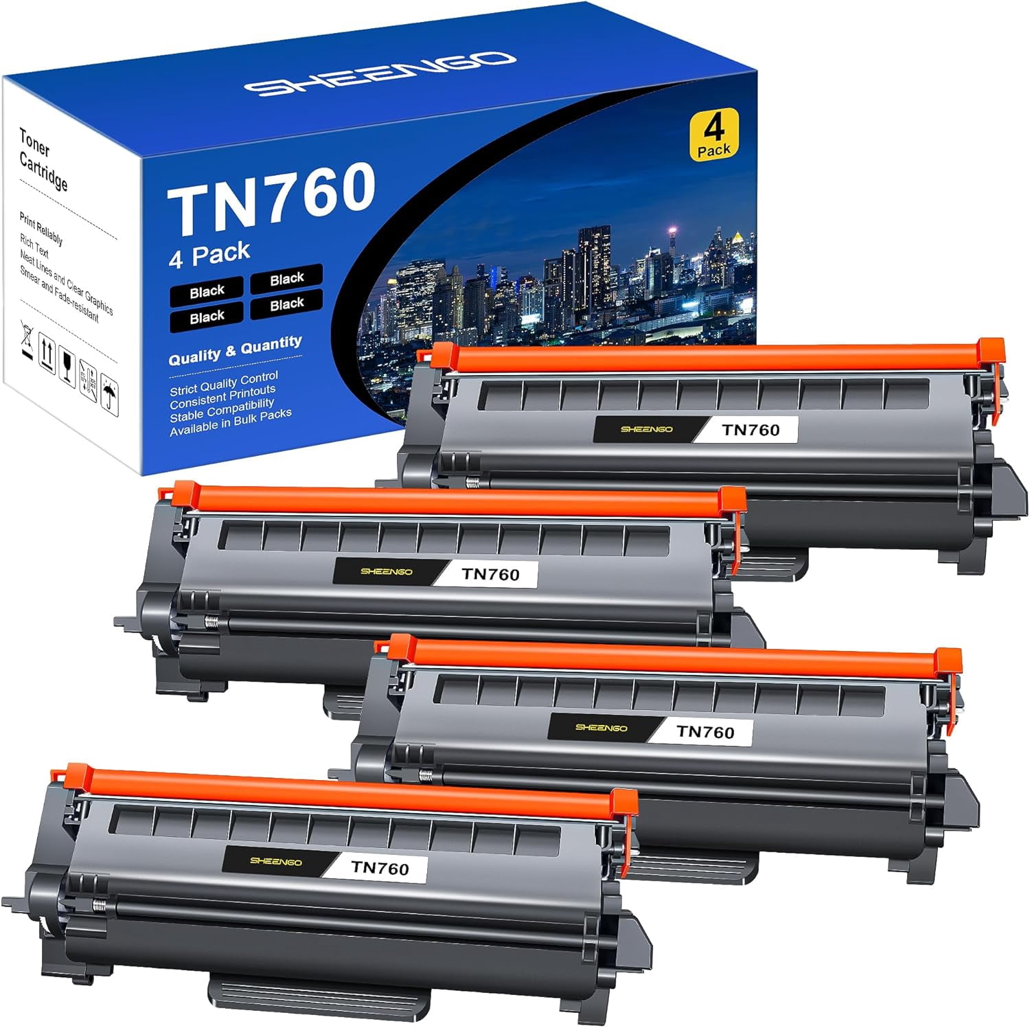 SHEENGO Compatible Toner Cartridge Replacement for Brother TN760 TN-760 ...