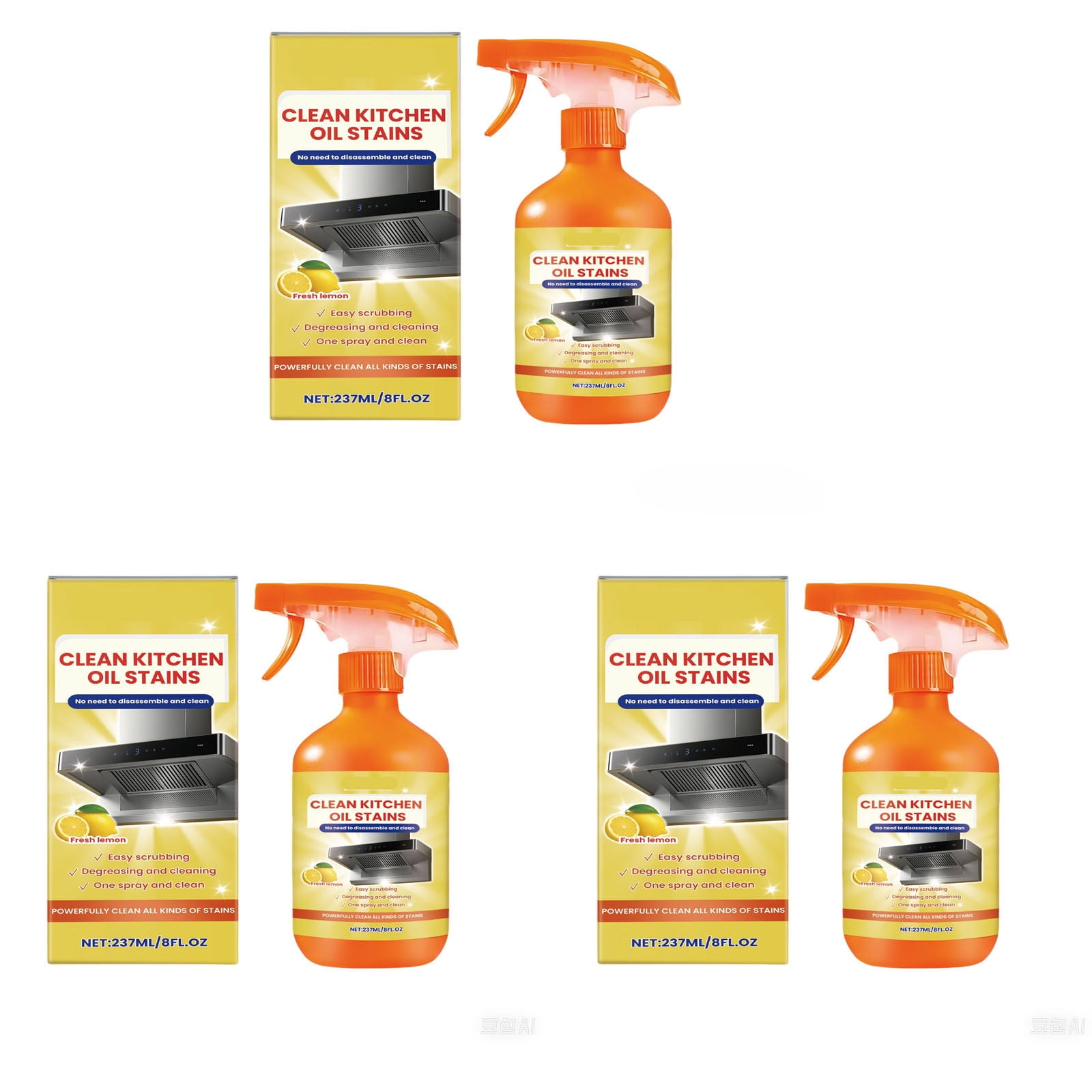 SHEIGUANNI 3Pcs Kitchen Foam Cleaner, Powerful Clean Kitchen Oil stain ...
