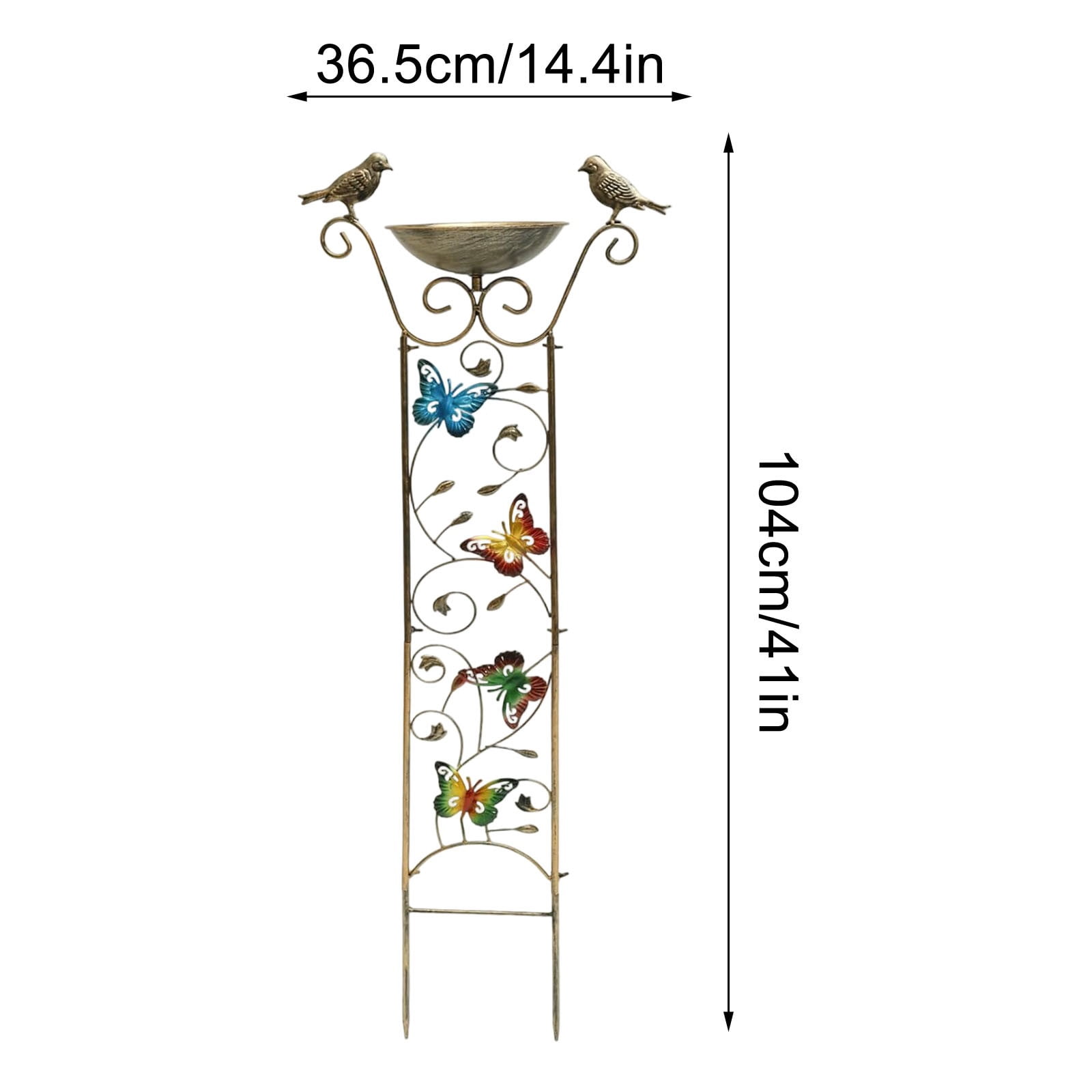 SHEIGUANNI Bird Bath with Trellis Outdoor, Antique Garden Iron Trellis ...