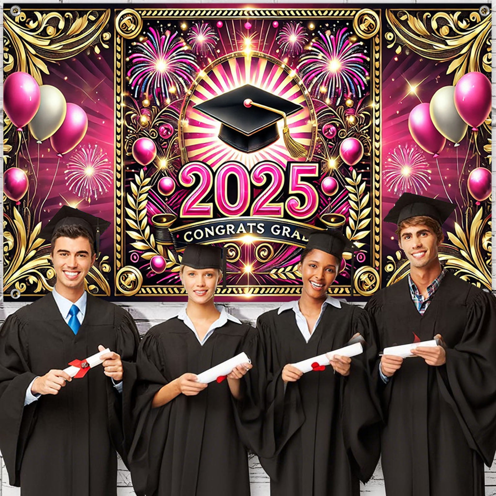 SHEIGUANNI Graduation Decorations Backdrop 2025 Graduation Banner 71x43 ...