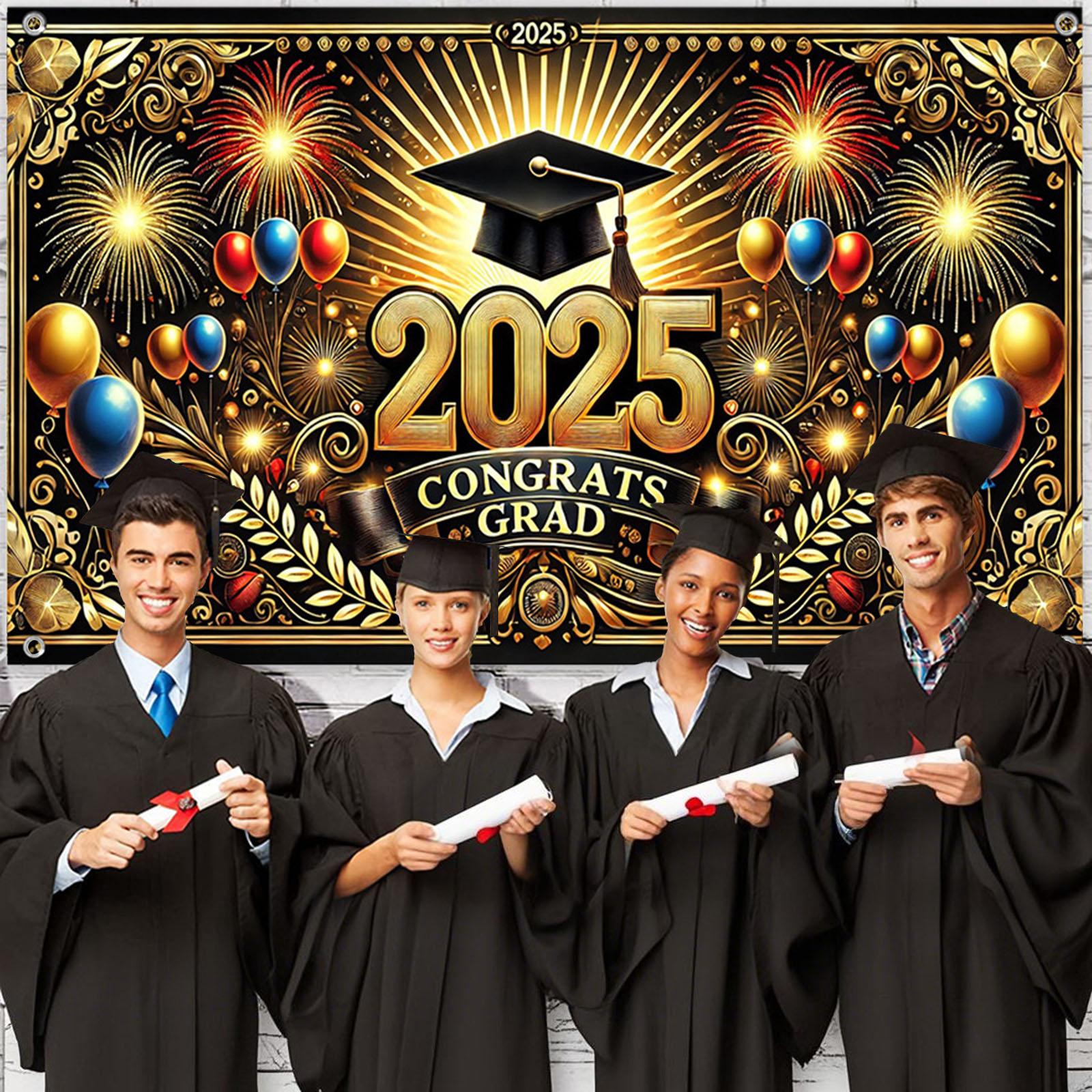 SHEIGUANNI Graduation Decorations Backdrop 2025 Graduation Banner 71x43 ...