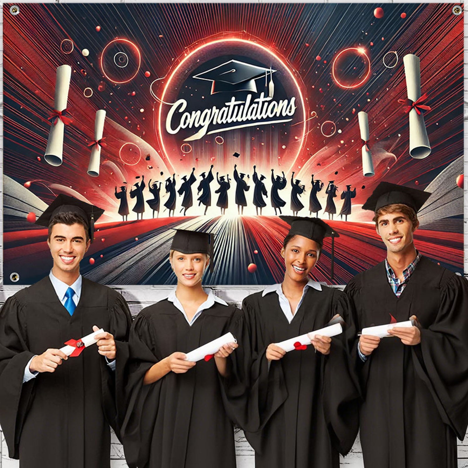SHEIGUANNI Graduation Decorations Backdrop 2025 Graduation Banner 71x43 ...