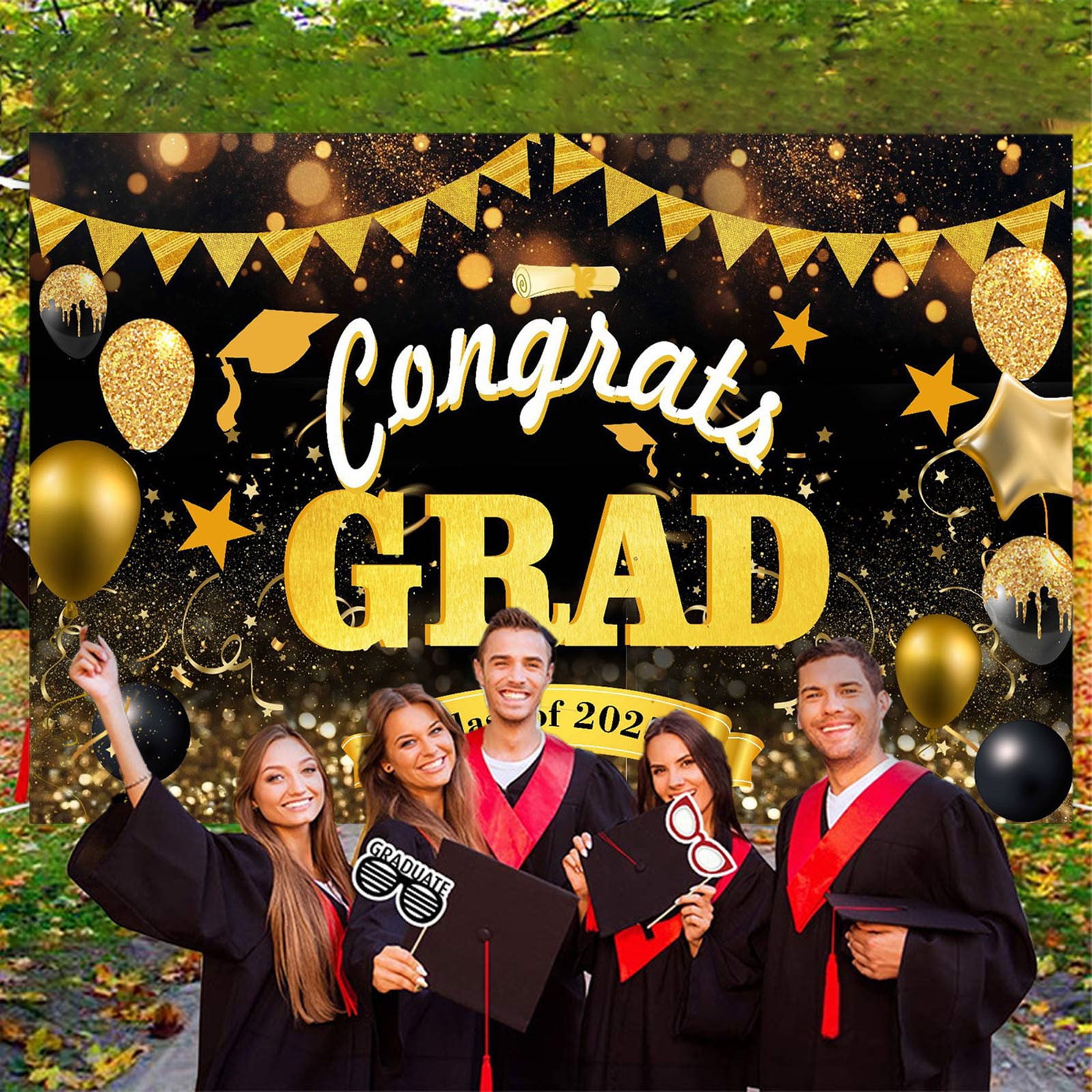 SHEIGUANNI Large Congrats Grad Banner - 71x44 Inch, Congratulations ...
