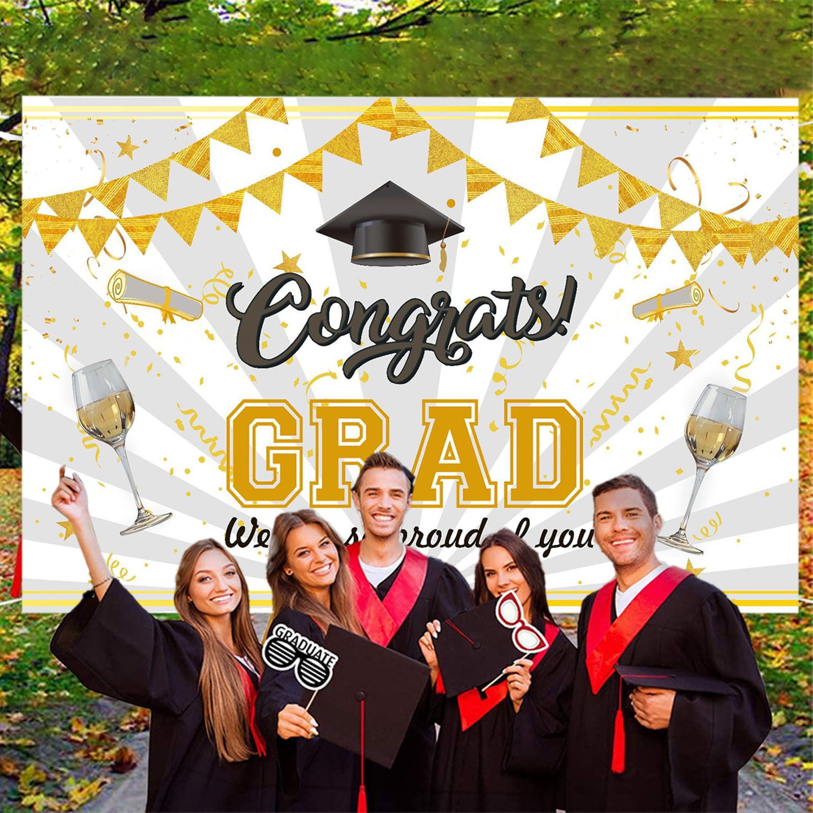 SHEIGUANNI Large Congrats Grad Banner - 71x44 Inch, Congratulations ...