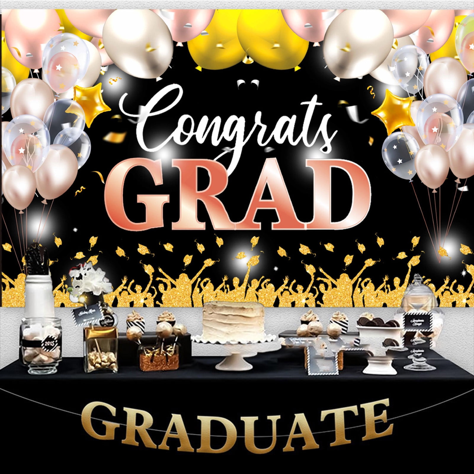SHEIGUANNI Large Congrats Grad Banner - 71x44 Inch, Congratulations ...