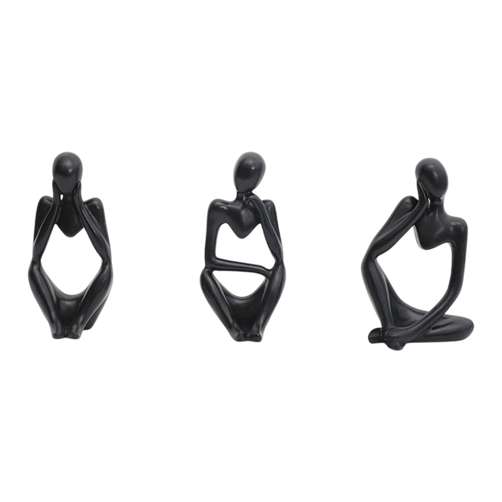 SHEIGUANNI Thinker Statue Home Decor Set of 3, Resin Abstract Thinker ...