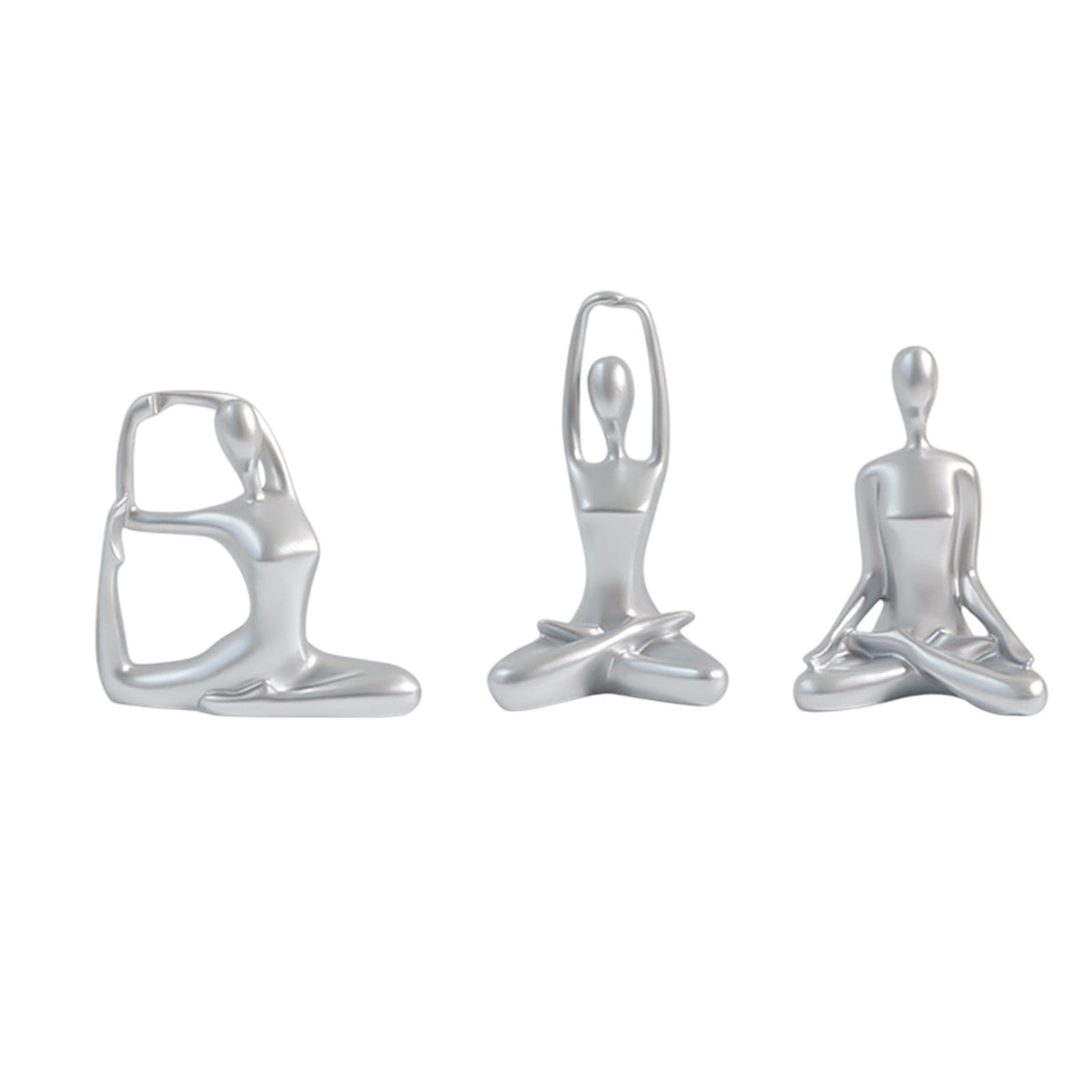 SHEIGUANNI Yoga Statues Set of 3 Meditation Zen Yoga Resin Figurines ...