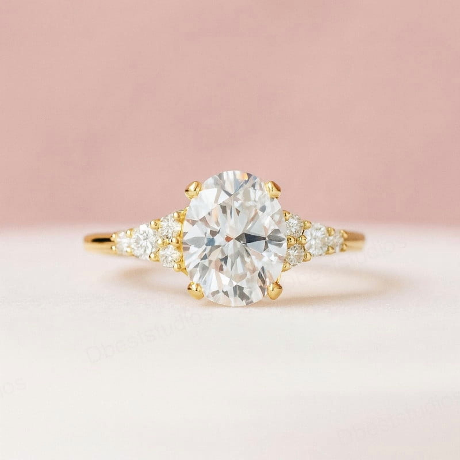 SHEKHAWATJEWELS Oval Cut Moissanite Ring, Simulated Diamond Ring ...