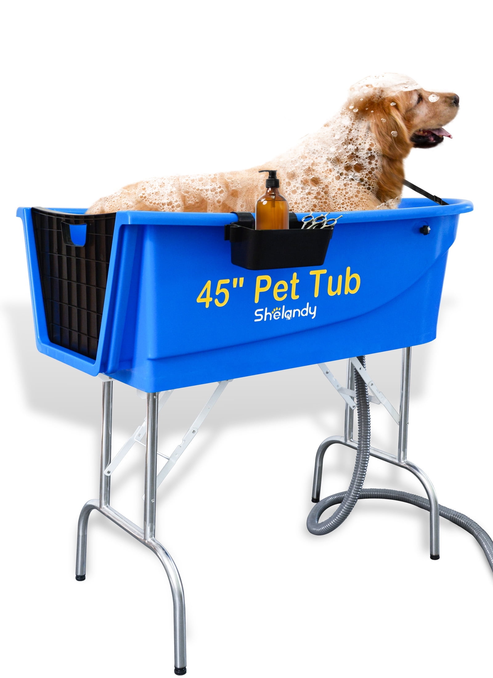 "SHELANDY 45"" Collapsible Outdoor Large Pet Grooming Bathtub | Heavy ...