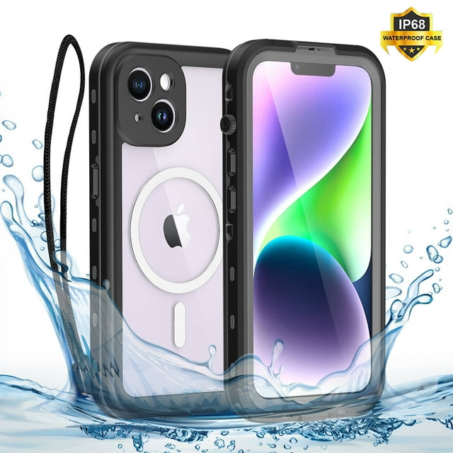 SHELLBOX Waterproof Magnetic Case for iPhone 14 Plus Built-in Screen Protector Underwater Full ...