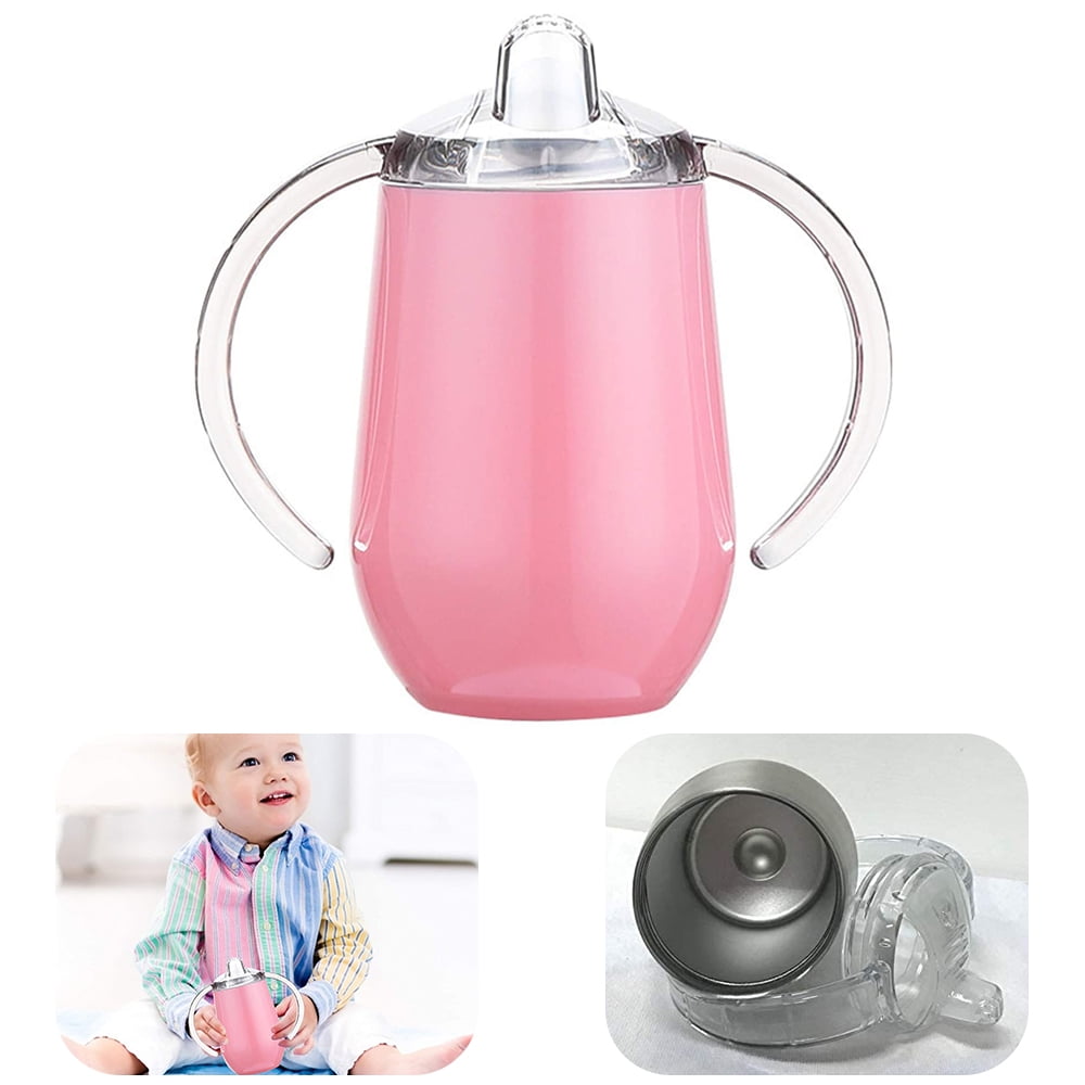 SHELLTON 10 Oz Stainless Steel Sippy Cup, Double Wall Vacuum Insulated ...