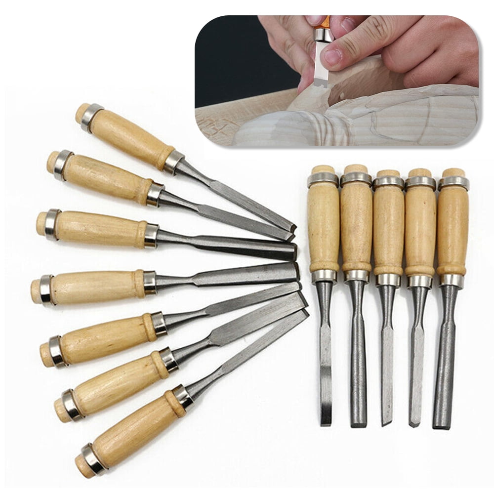 SHELLTON 12 Piece Wood Carving Tool Kit Steel Detail Processing Knife ...