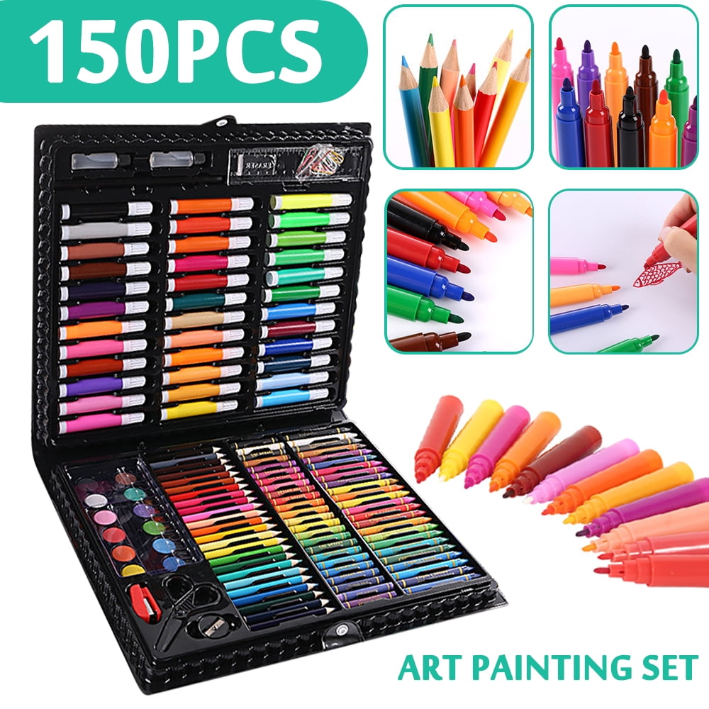 SHELLTON 150 Pcs/Set Drawing Tool Kit with Box Painting Brush Art ...