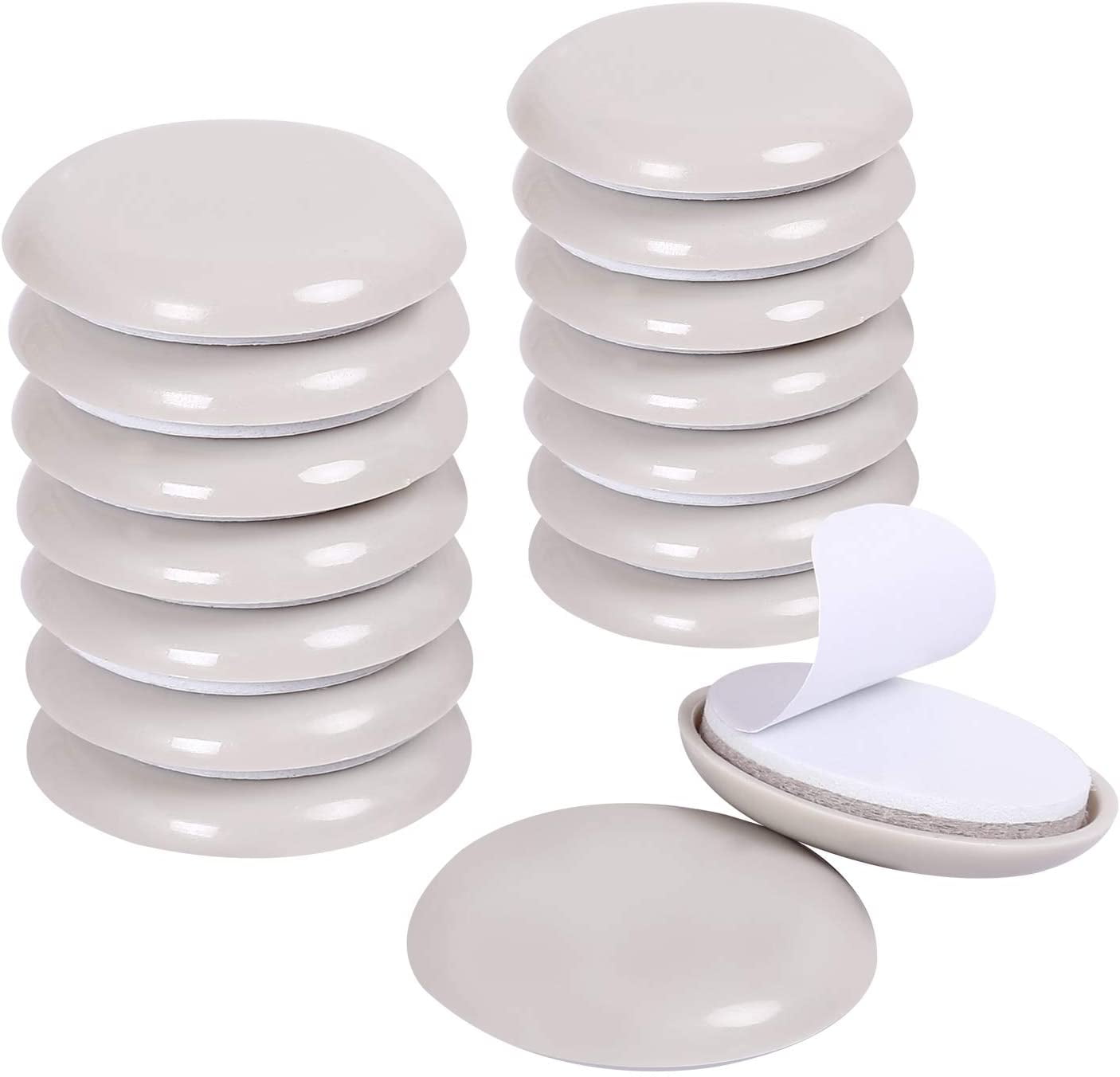 SHELLTON 16PCS Self-Stick Furniture Sliders,2.12 Inch Round Furniture ...