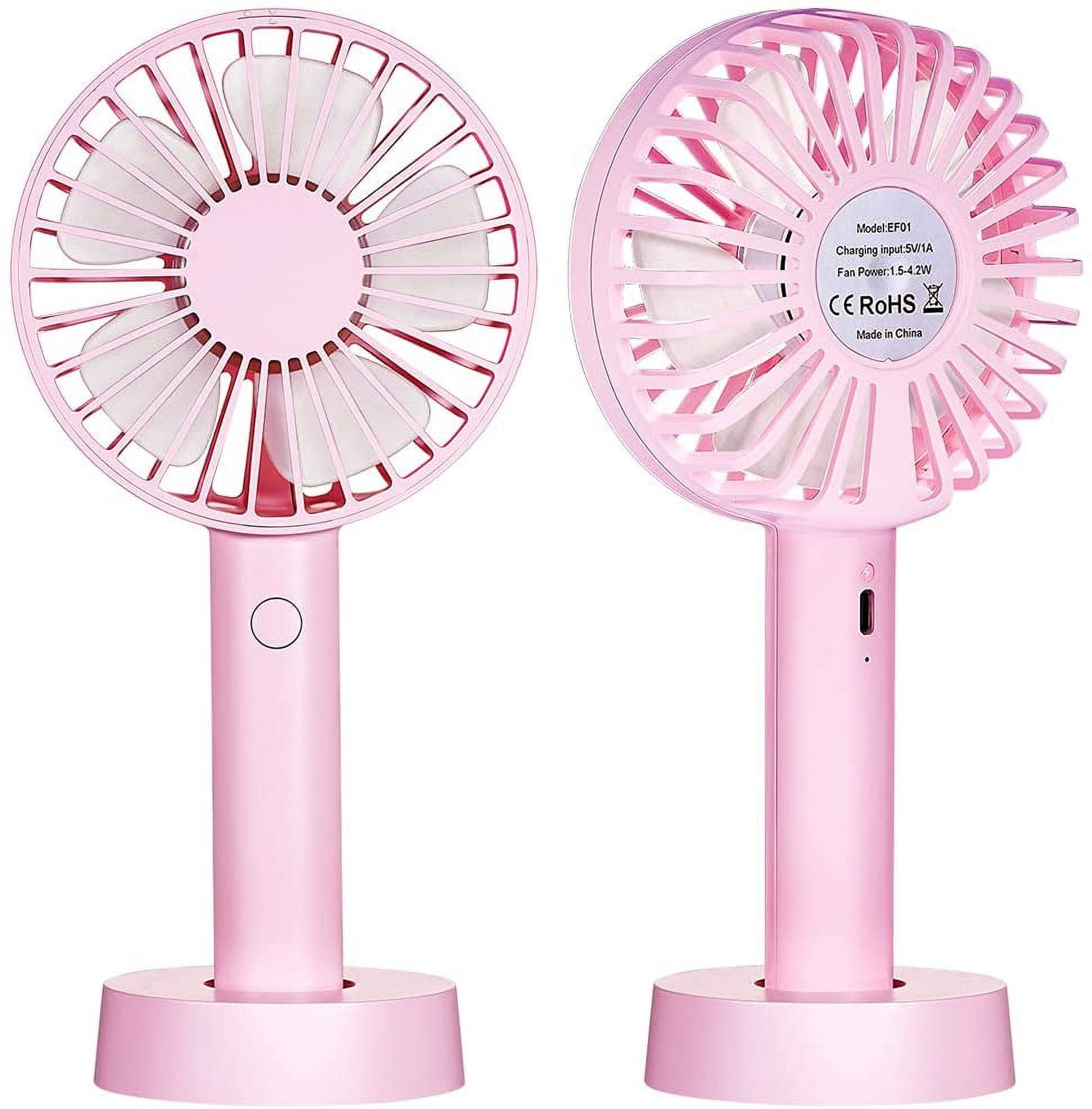 SHELLTON 2021 Upgraded Small Desk Mini Fan with Battery Rechargeable ...