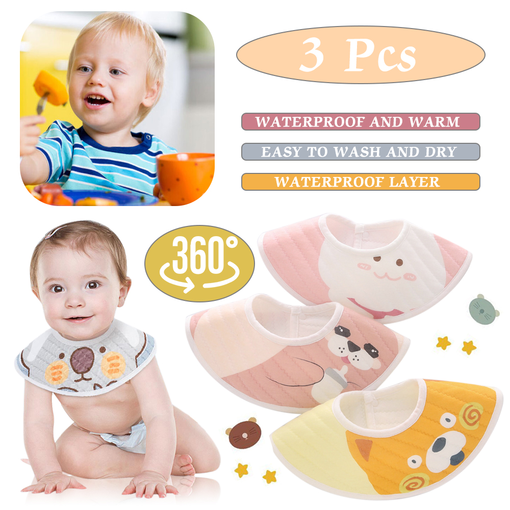 SHELLTON 3 Pack 360° Baby Bandana Drool Bibs, Organic, Multi-colors ...
