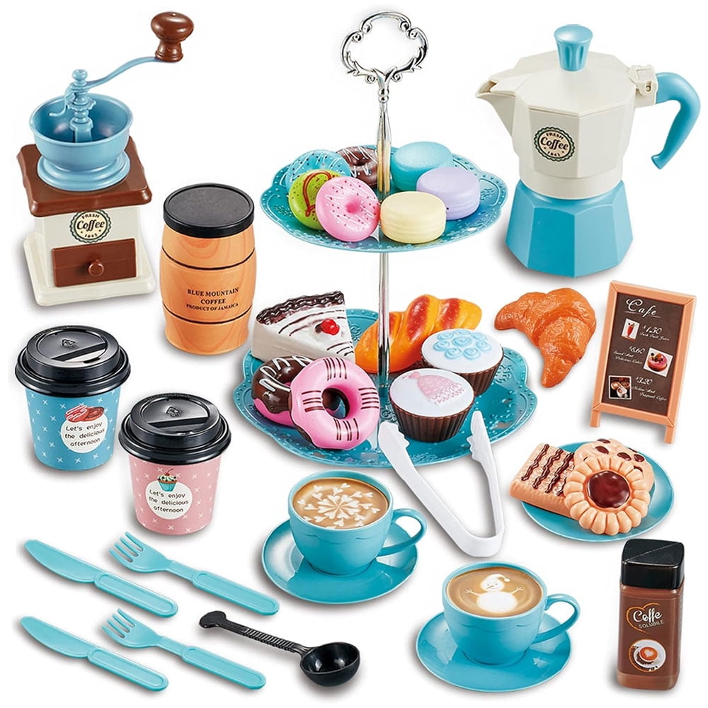 SHELLTON 38 Pieces Unique Pretend Interactive Tea Party Set for Girls ...