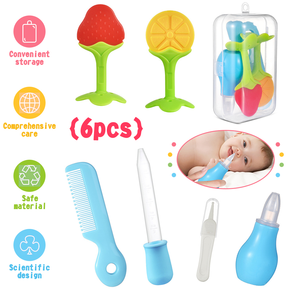 SHELLTON 6 Pcs Baby Food Feeder Teething Toys Set, Fruit Feeder ...