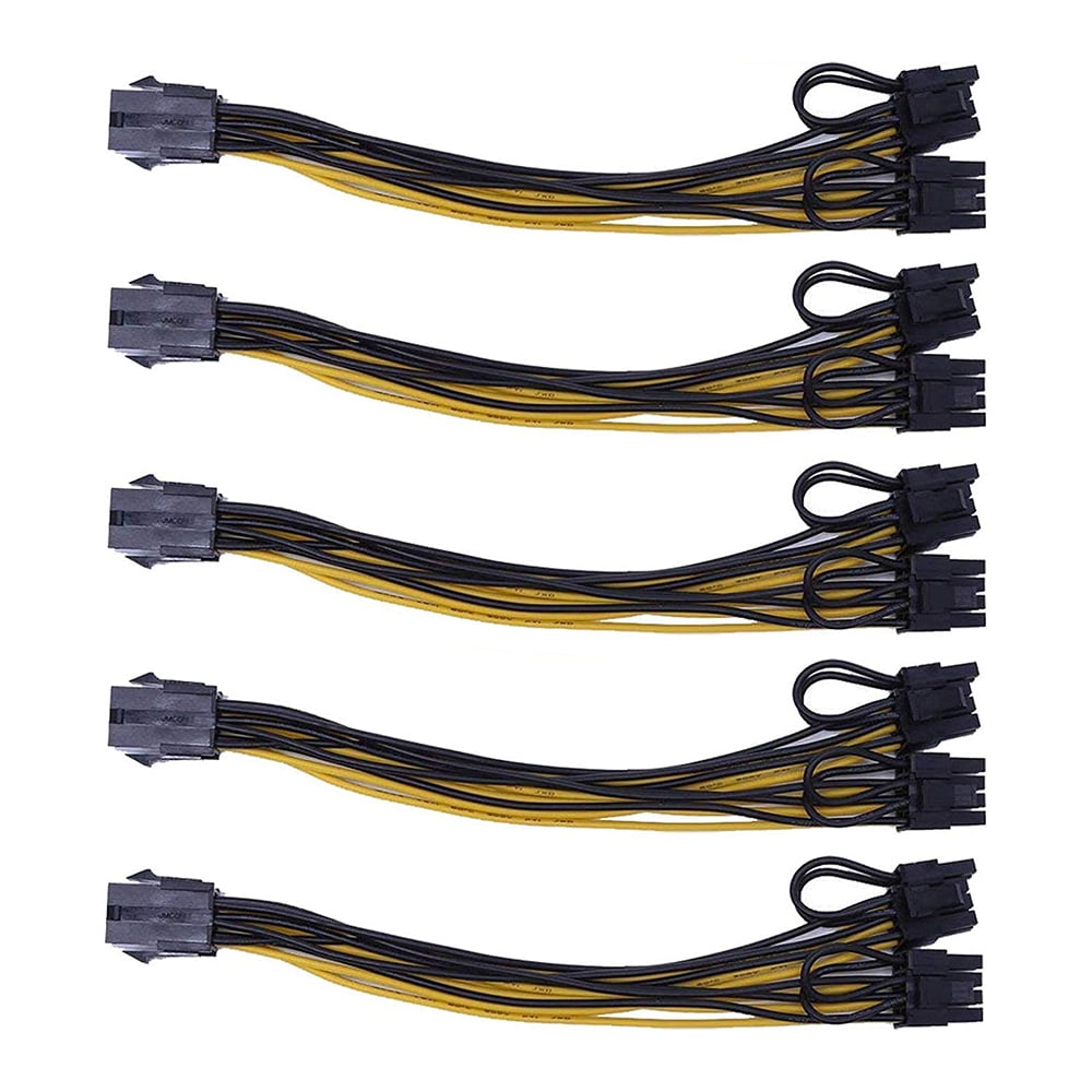 SHELLTON 8 Pin to Dual 8 Pin,PCIe 8 Pin Female to Dual 8 Pin (6+2) Male ...