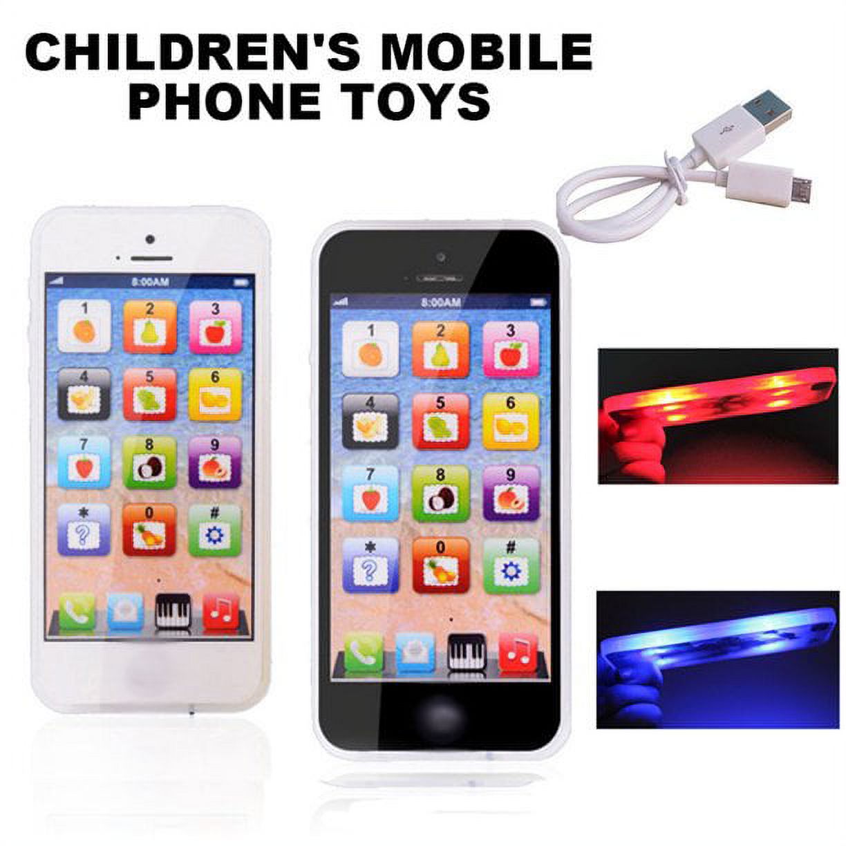 SHELLTON Baby Phone,Y-Phone Baby Cell Phone Toy with USB Recharable ...