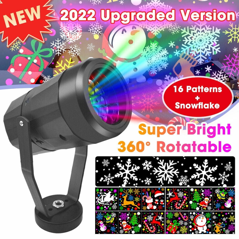 SHELLTON LED Christmas Projector Lights, 16 Patterns, Outdoor/Indoor ...