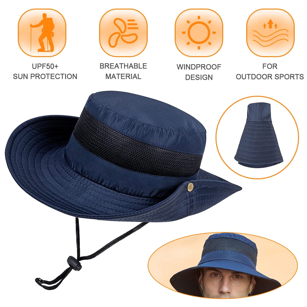 SHELLTON Fisherman Bucket Cap Nylon Wide Brim Sunshade Anti UV ...