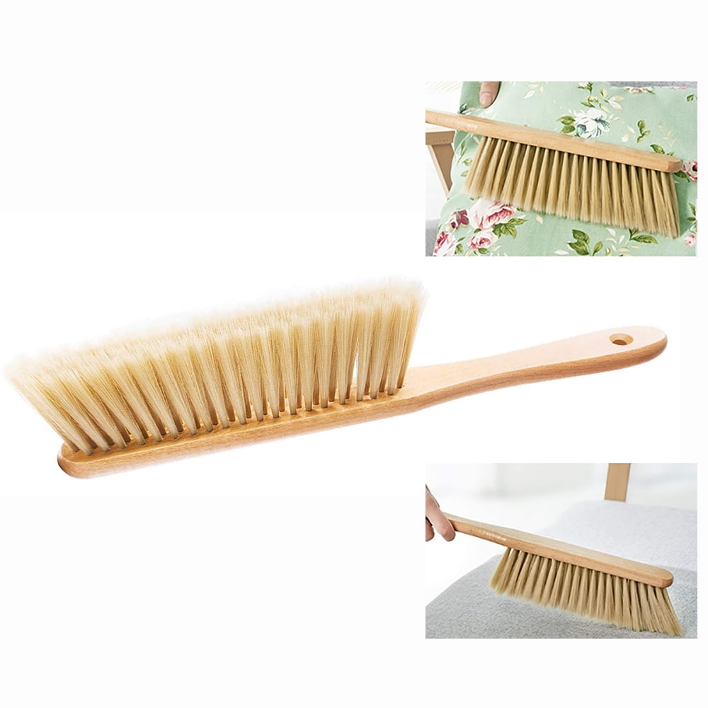 SHELLTON Hand Broom Soft Bristles Natural Small Dusting Brush Wooden ...