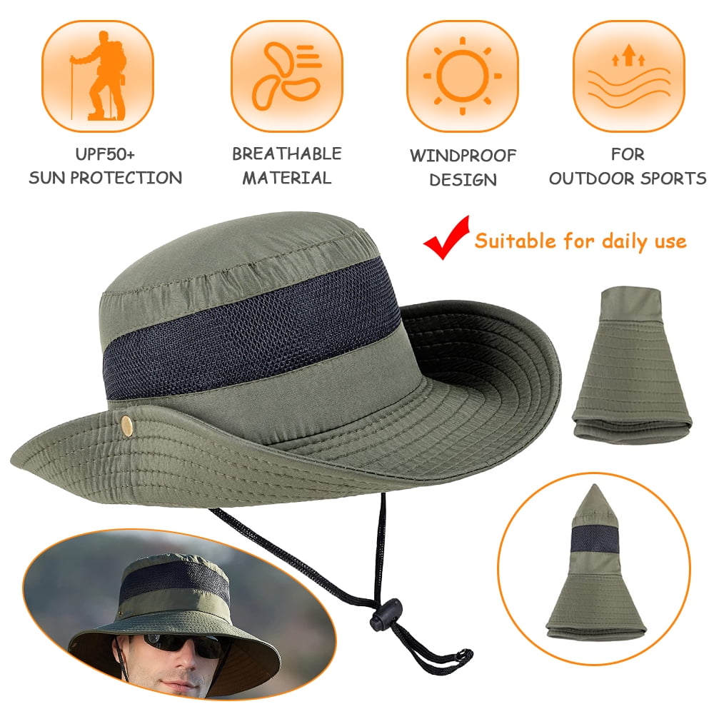 SHELLTON Men And Women's Sun Protection Floppy Visor Bucket Hat Outdoor ...