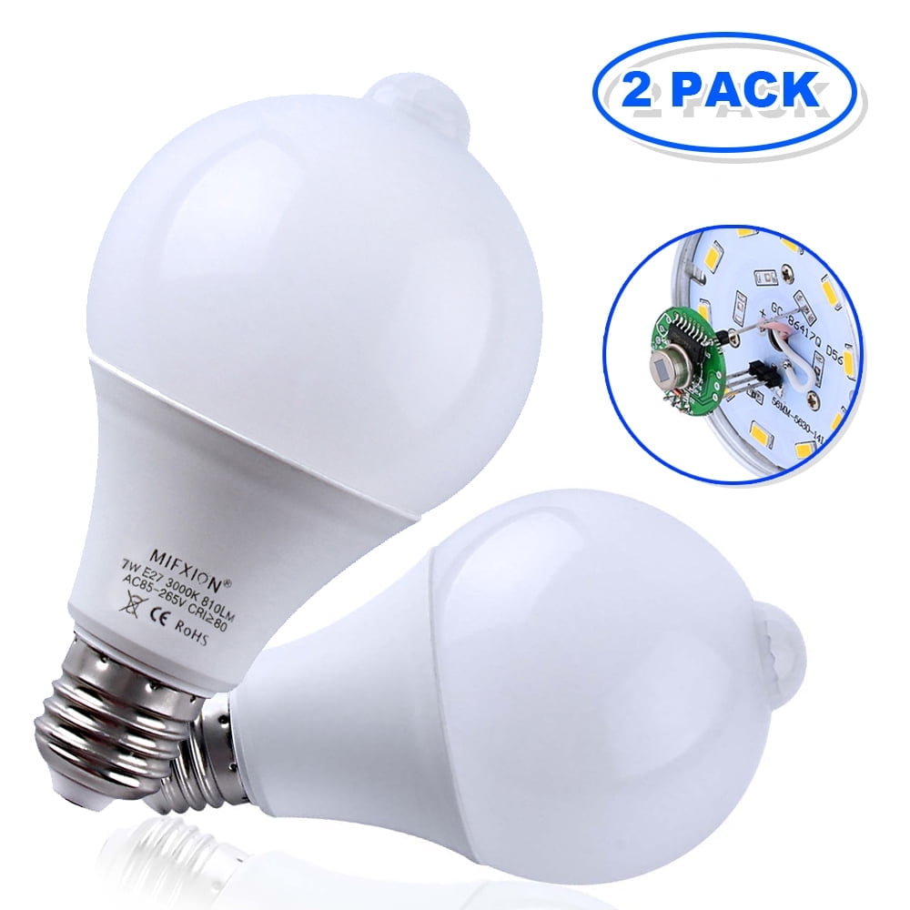 SHELLTON Motion Sensor Light Bulbs,9W (80-Watt Equivalent) E26/27 ...