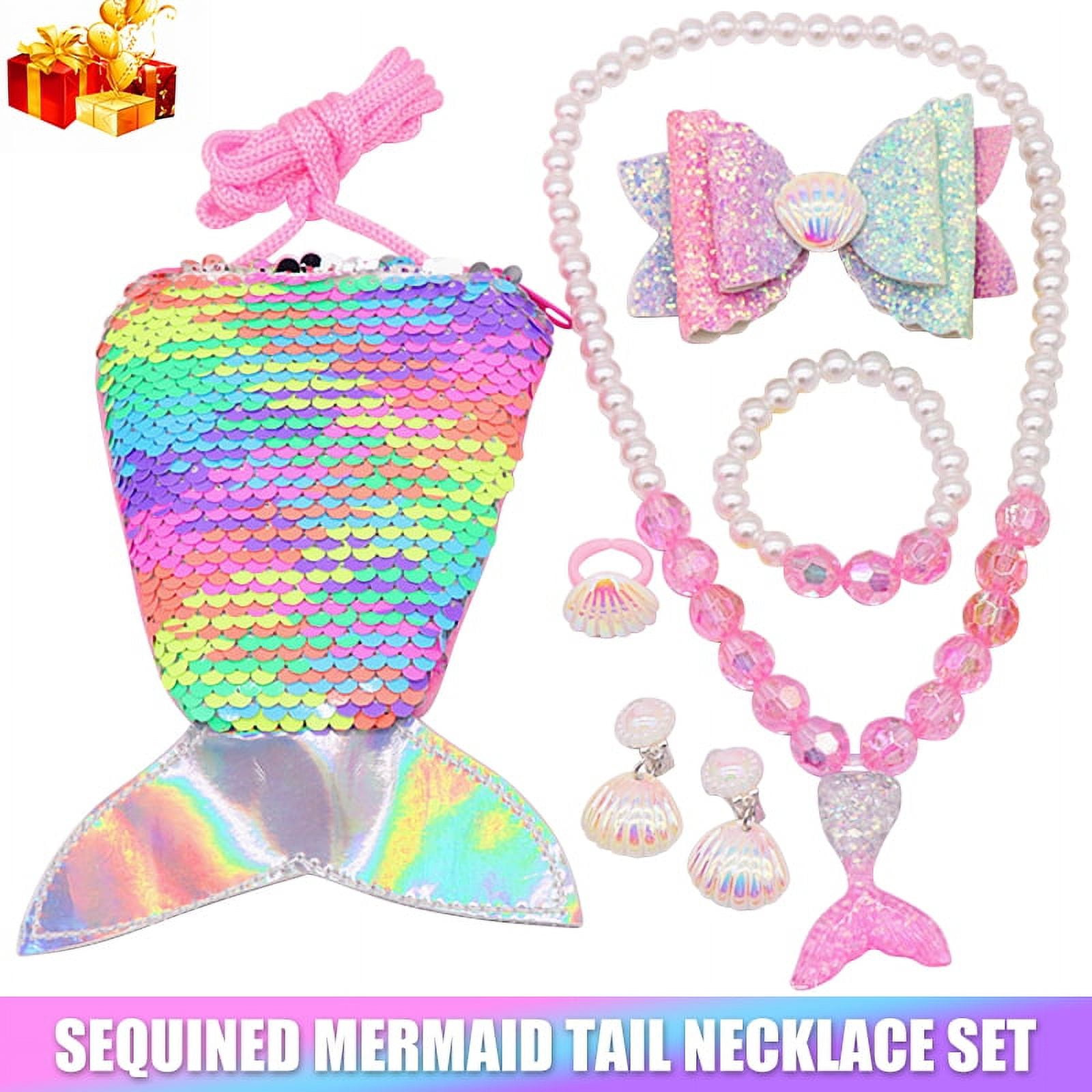 SHELLTON Princess Jewelry Set,Girls Mermaid Handbag Necklace Bracelet ...