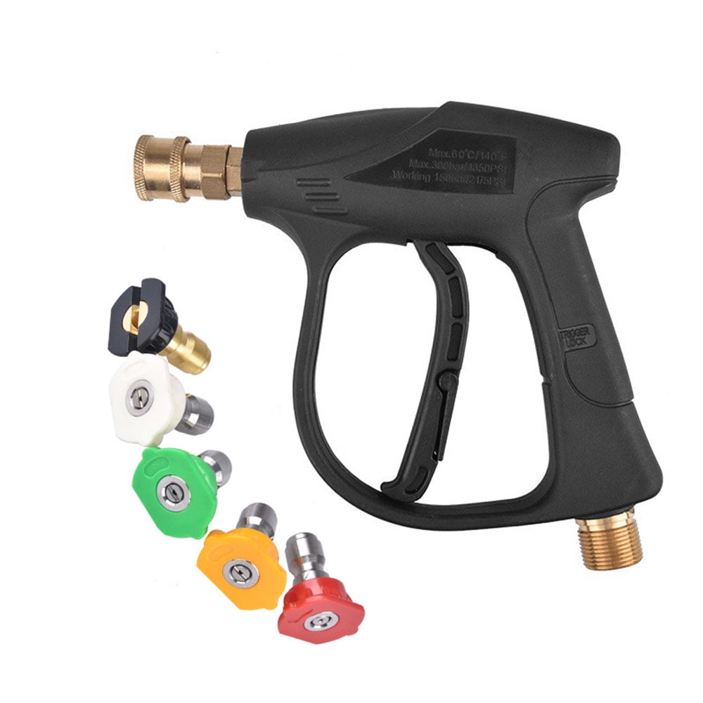 SHELLTON Short Wand High Pressure Washer Handle Gun 4000 PSI Max 5 ...