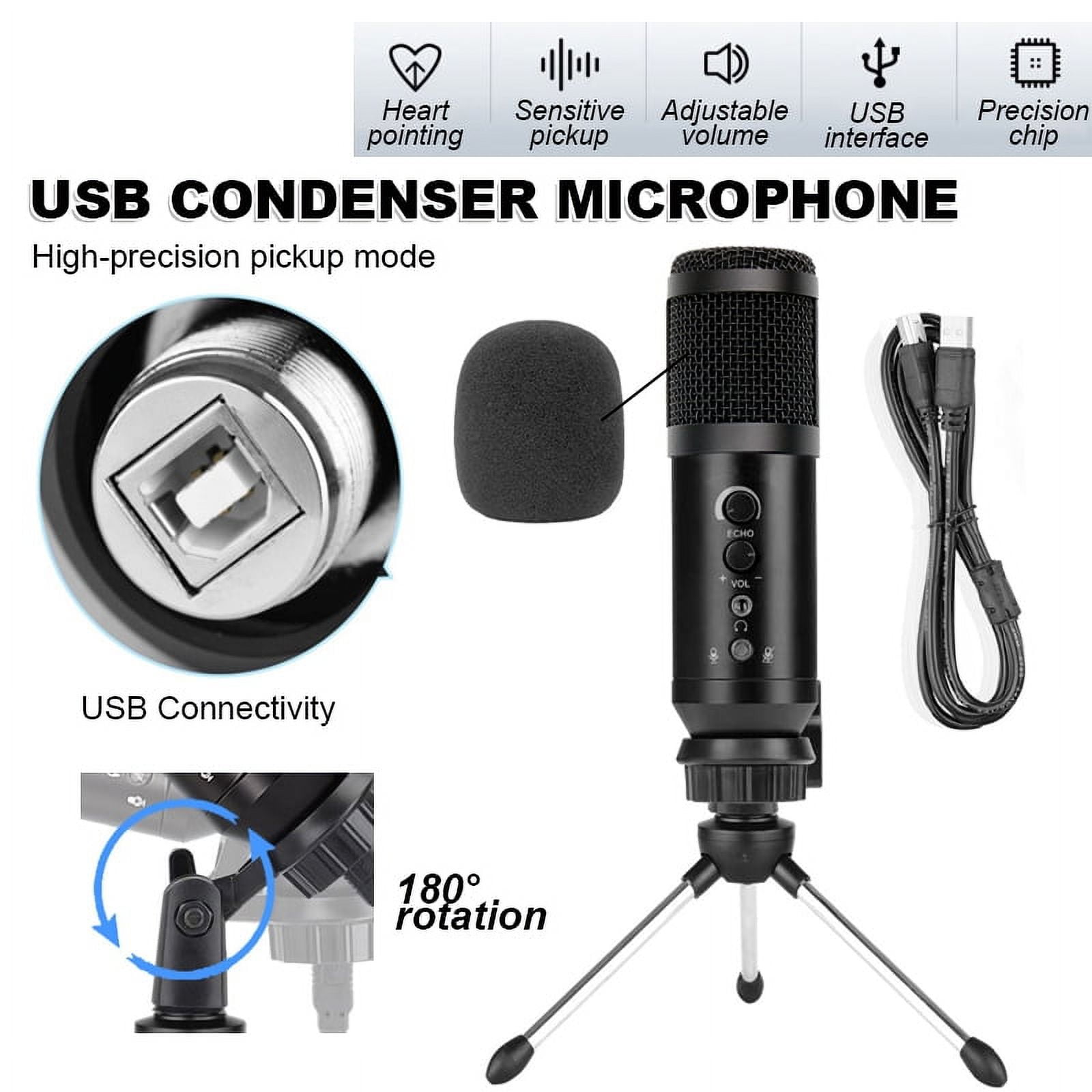 SHELLTON USB Condenser Microphone Mic Kit Tripod Stand For Recording ...